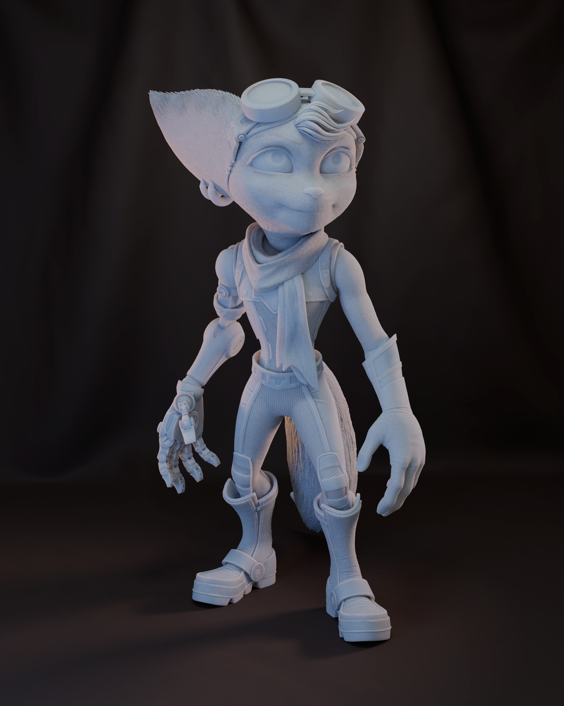 ArtStation - Rivet Fan art - Ratchet and Clank - Statue