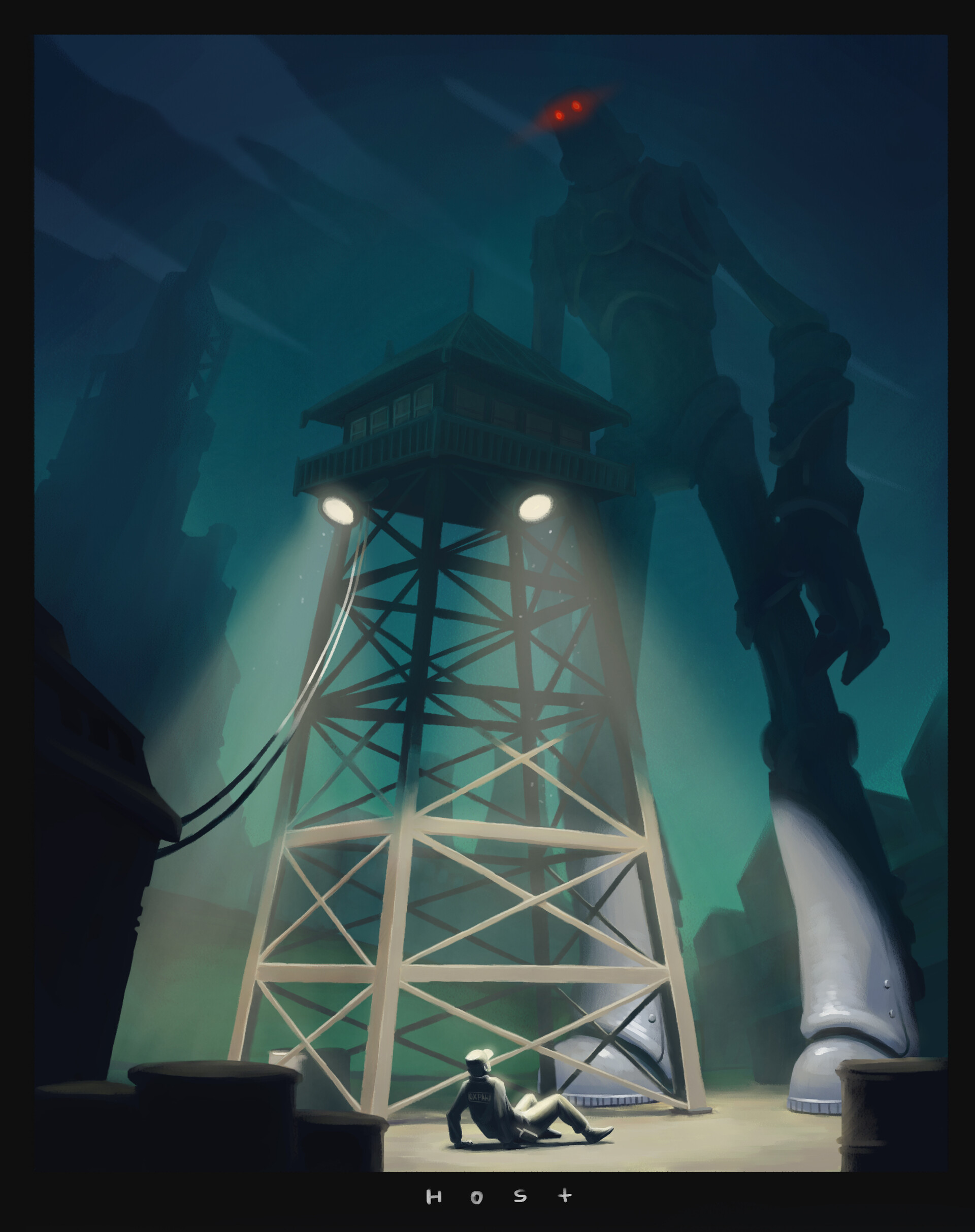 ArtStation - At night at the factory