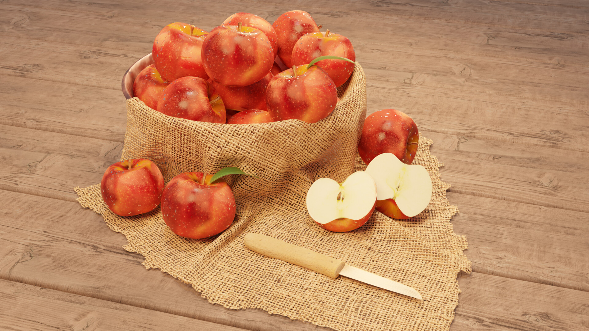 ArtStation - Scene with Apples (from CG Boost tutorial)