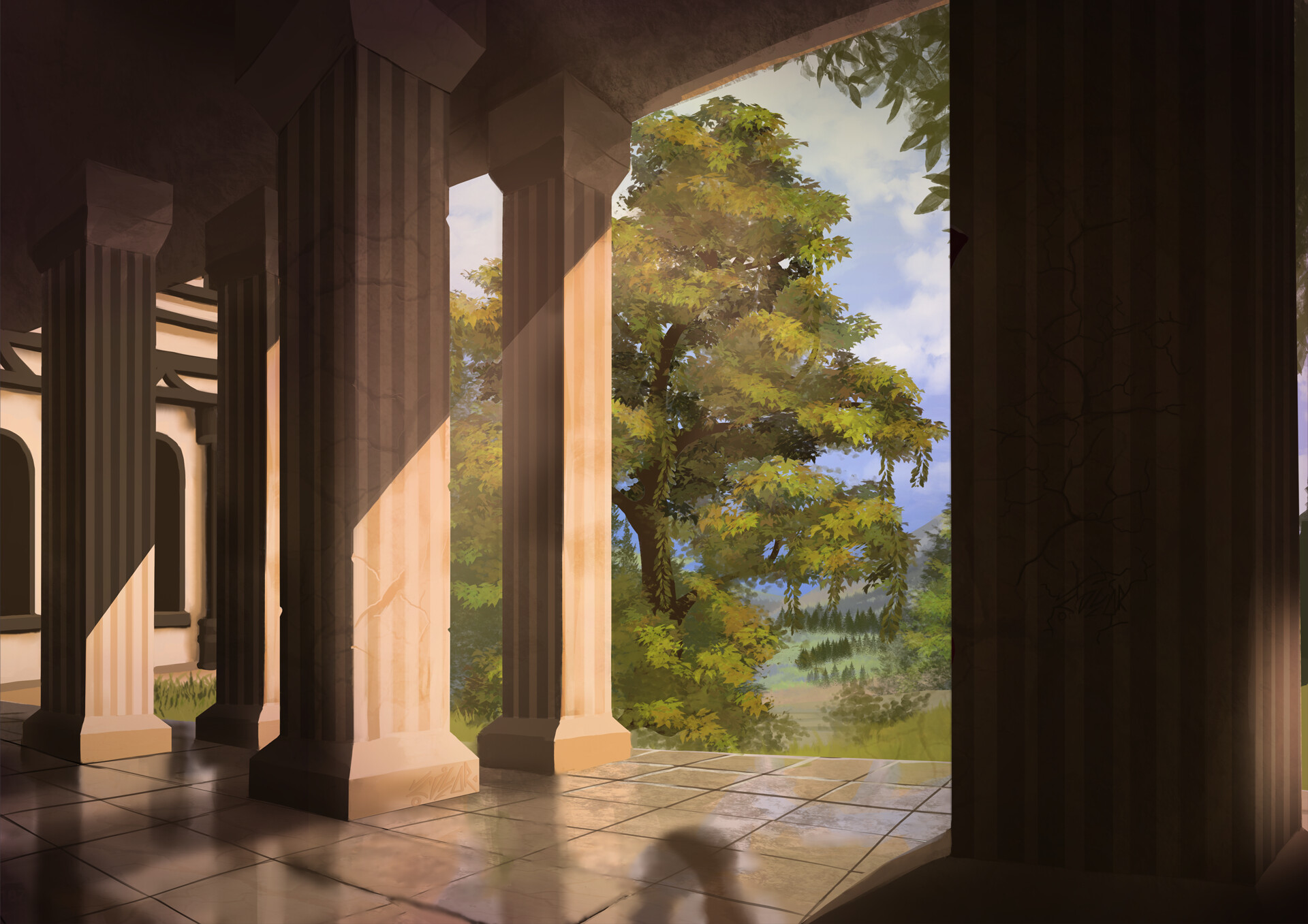 ArtStation - Evening columns