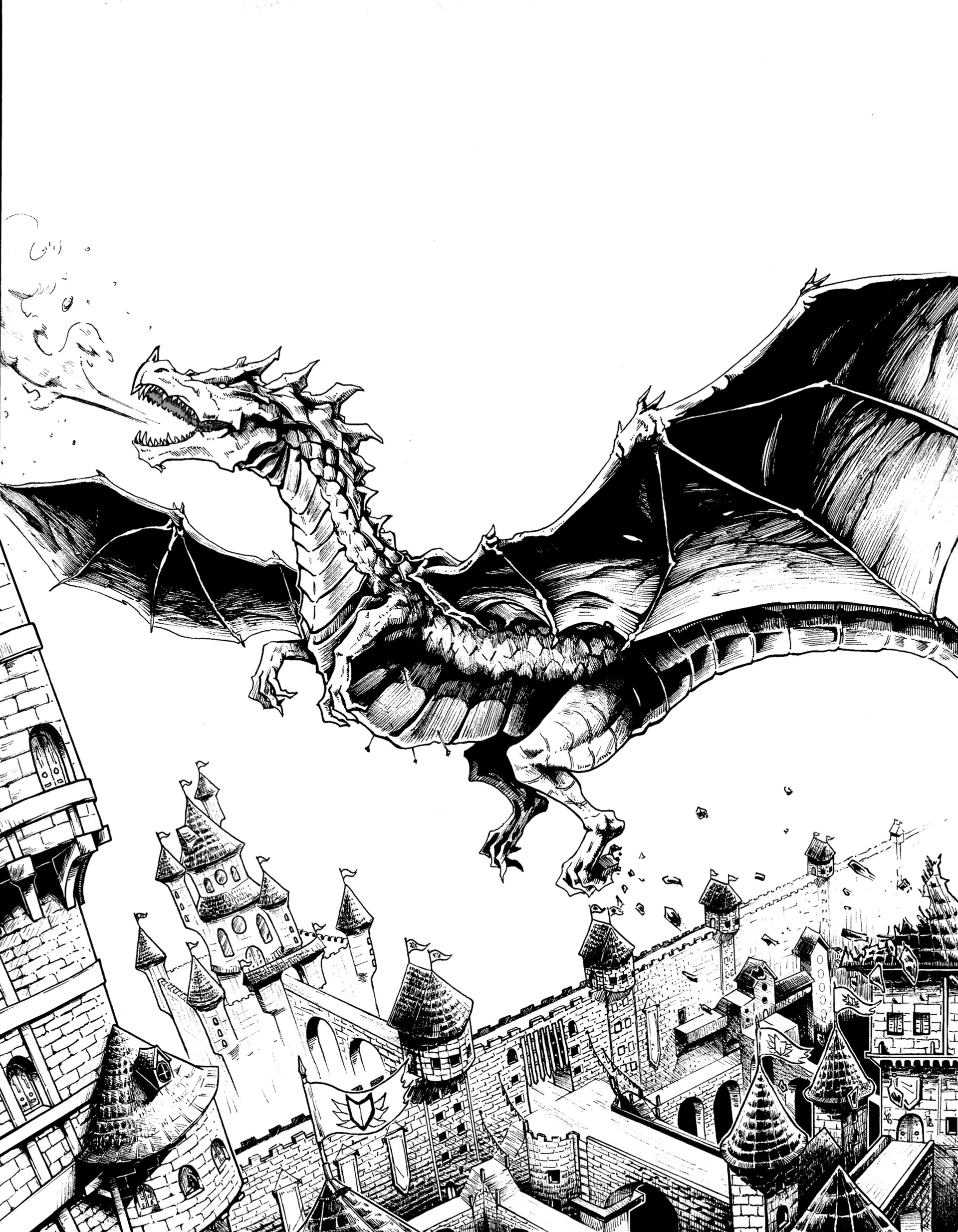 ArtStation - dragon landscape castle