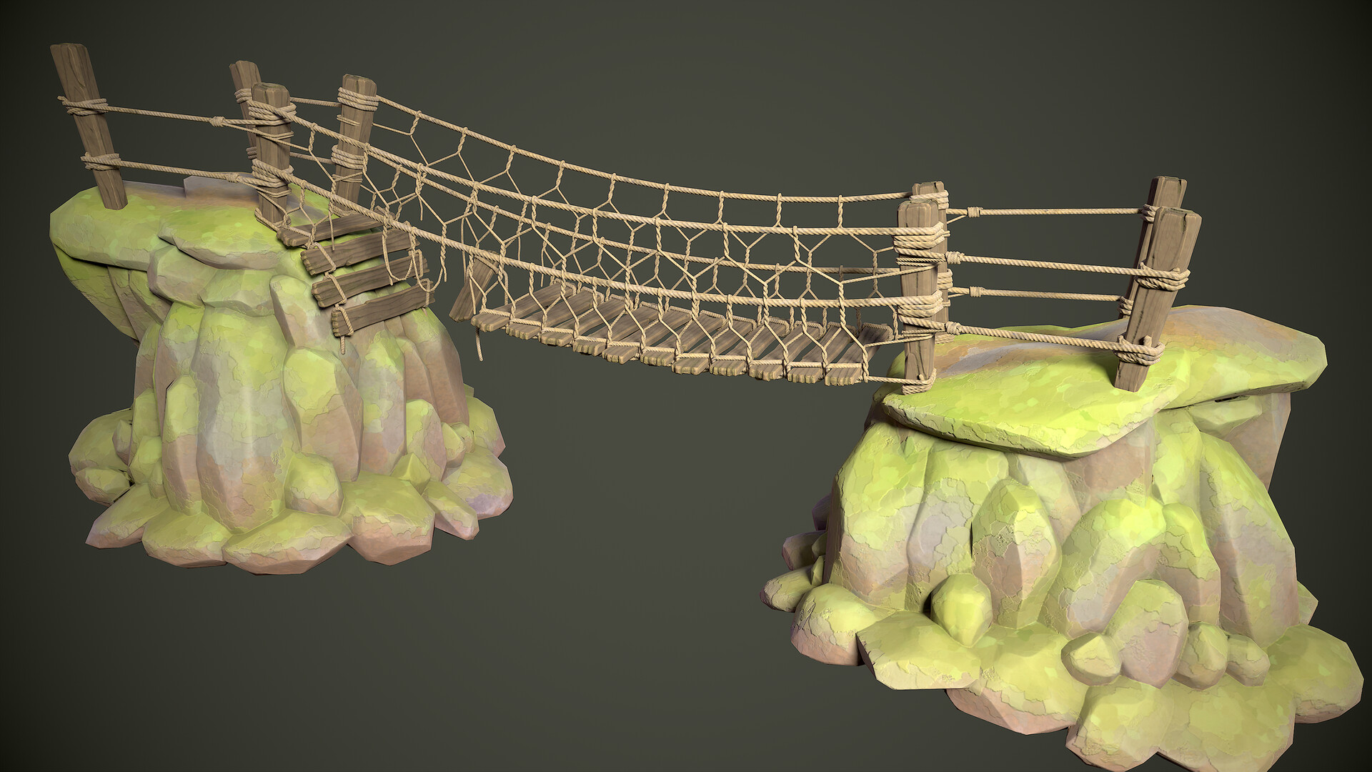 ArtStation - Sylized Rope Bridge
