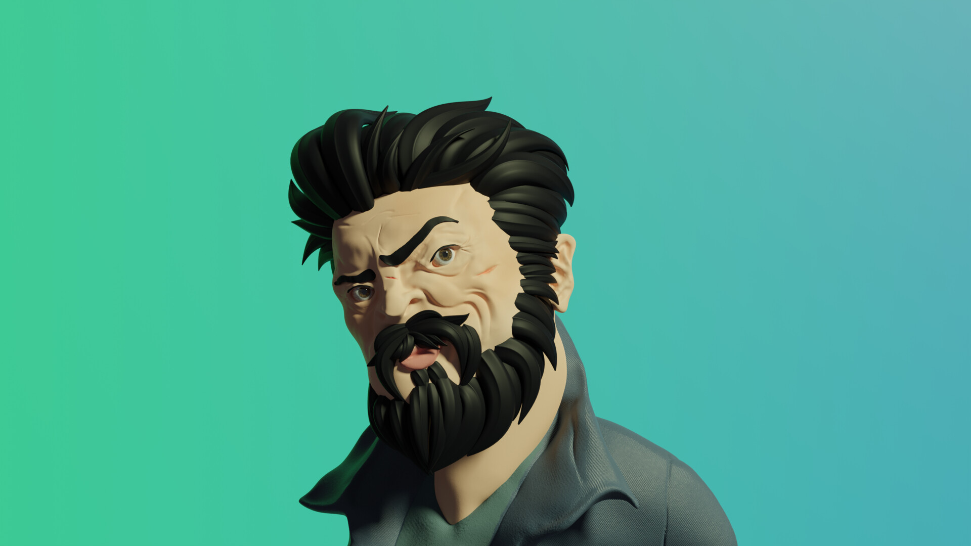 ArtStation - The Boys - Stylized Billy Butcher Sculpture