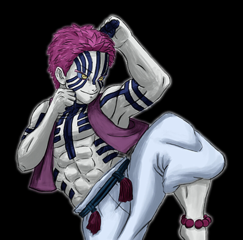 ArtStation - Akaza - Demon Slayer