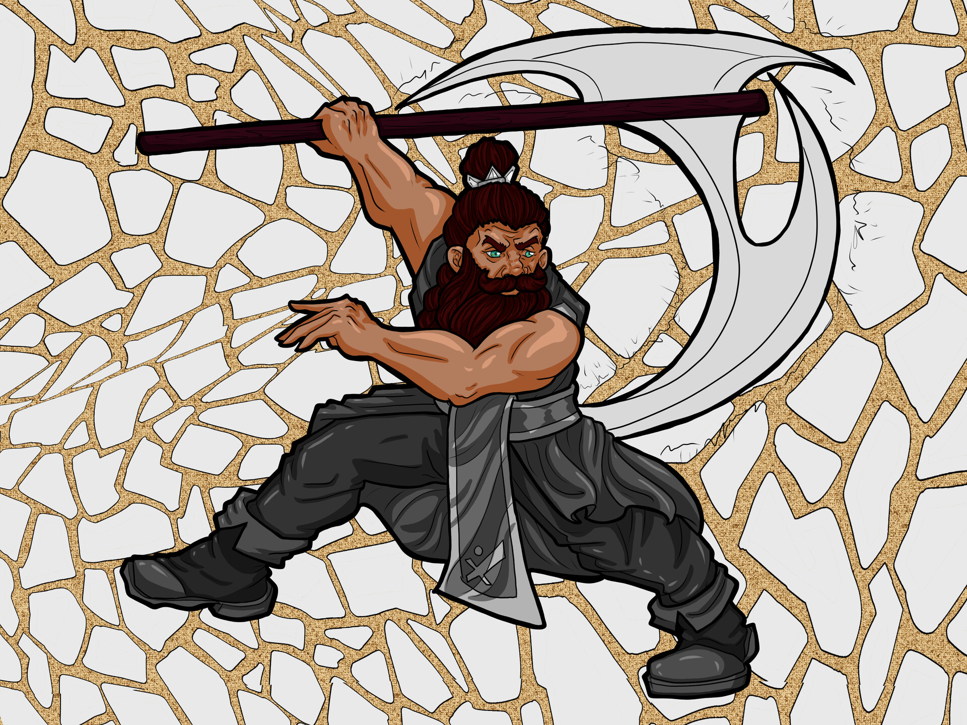 ArtStation - Coloring Page/ Line Art: Dwarf Cleric