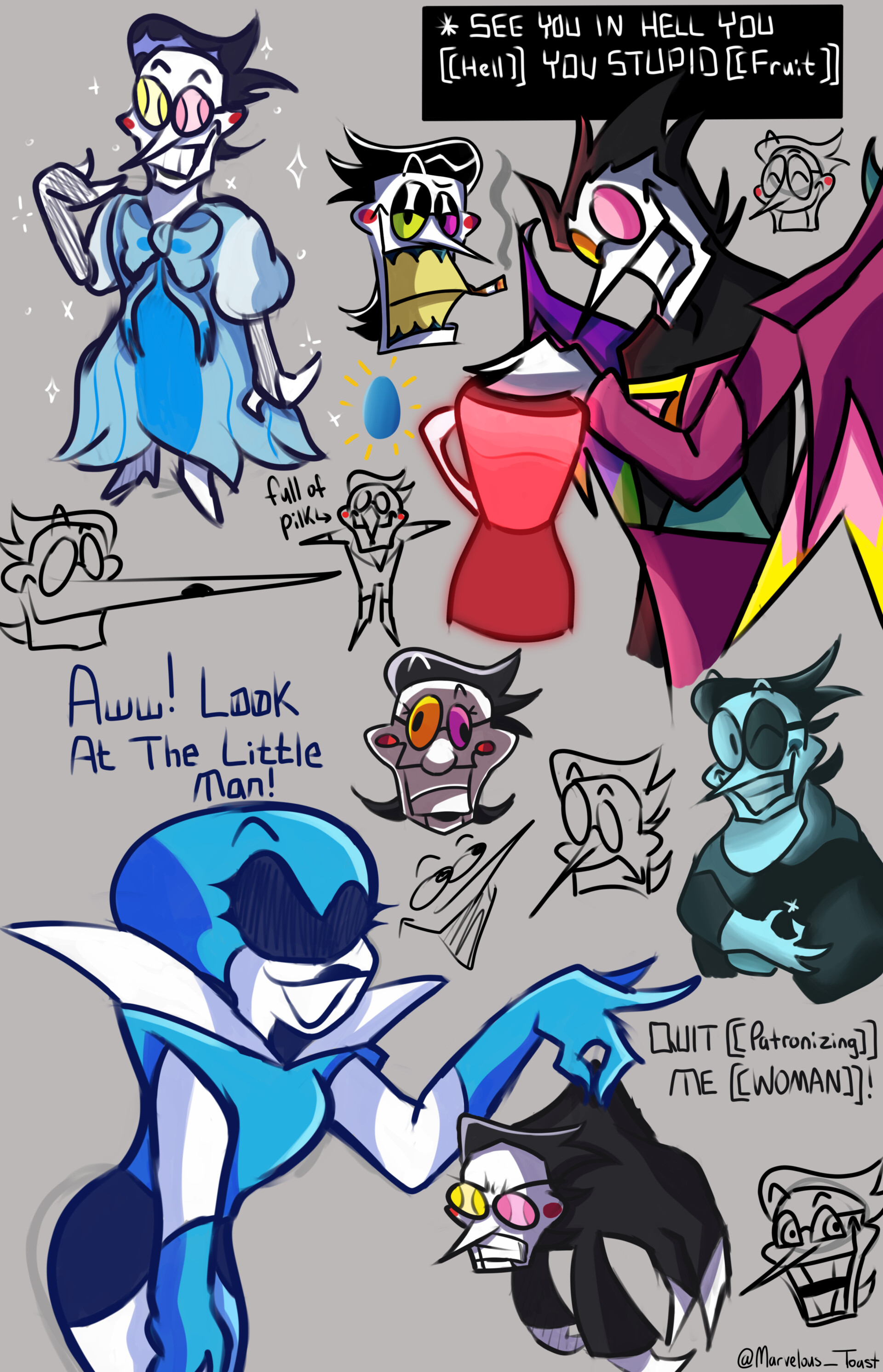 ArtStation - Delatrune Spamton sketches