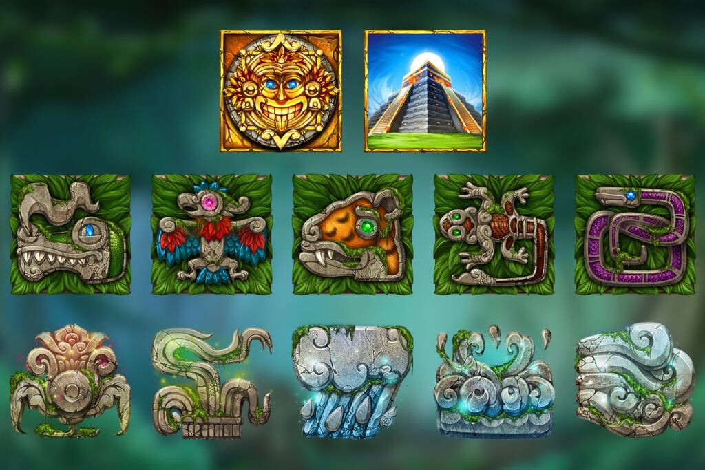 ArtStation - Set of slot symbols for the Mayan themed game