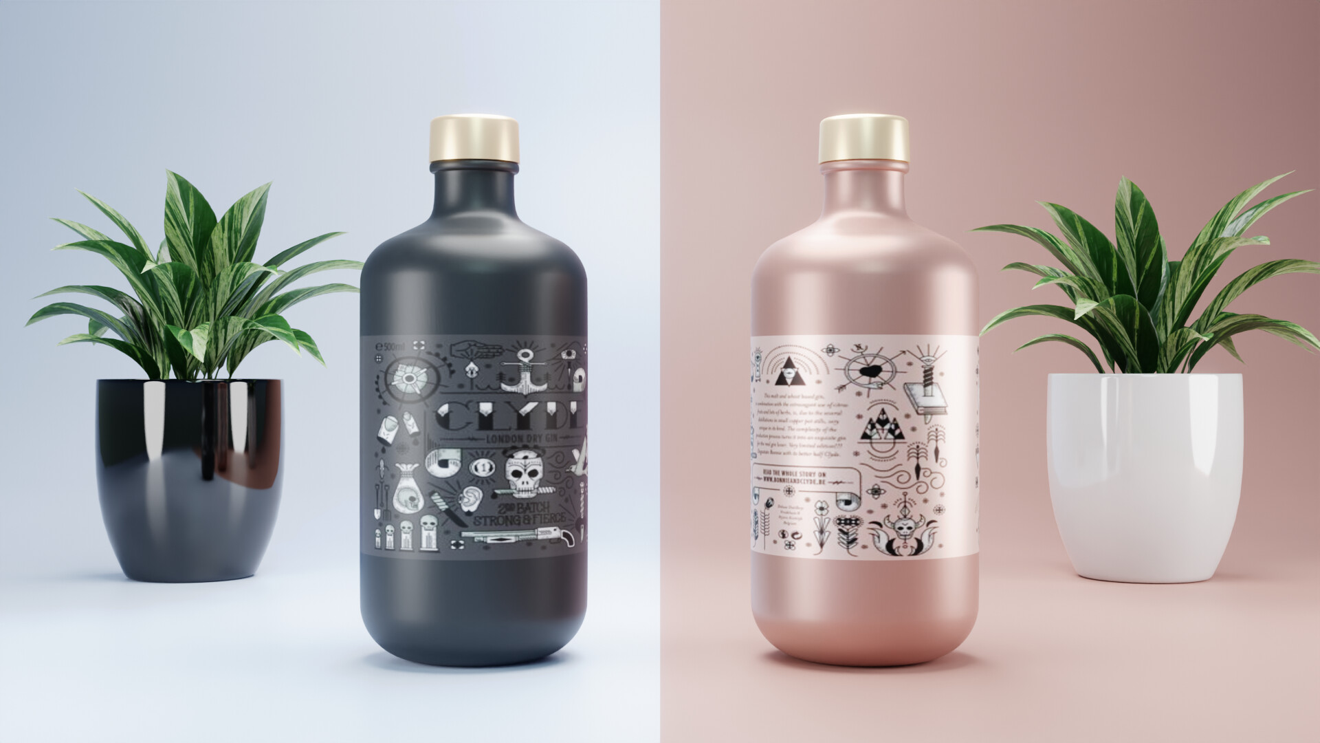 ArtStation - bottle design for gin