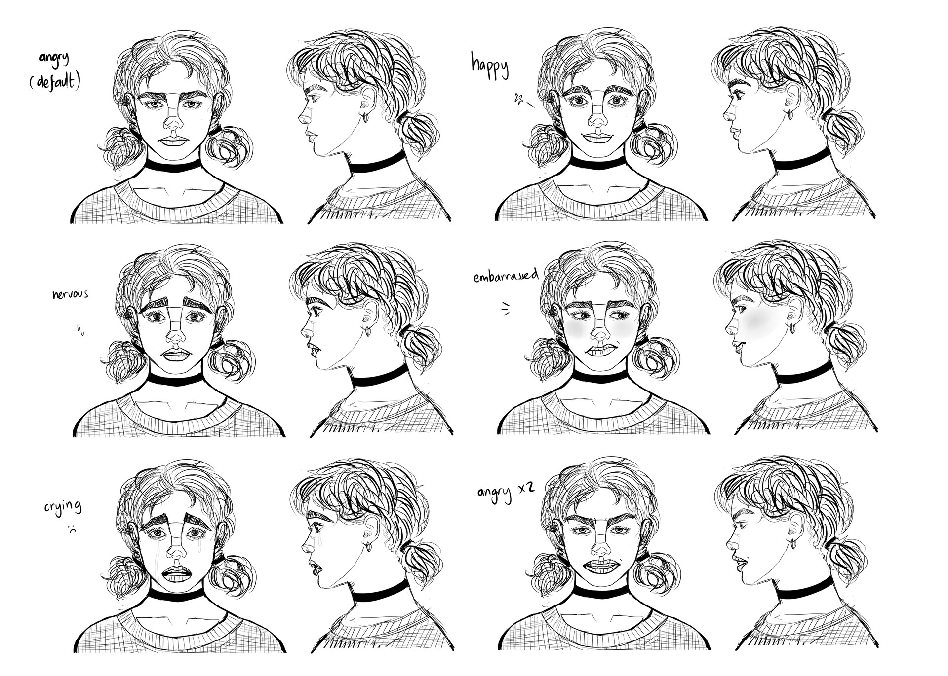 ArtStation - Expression Sheet - Cass
