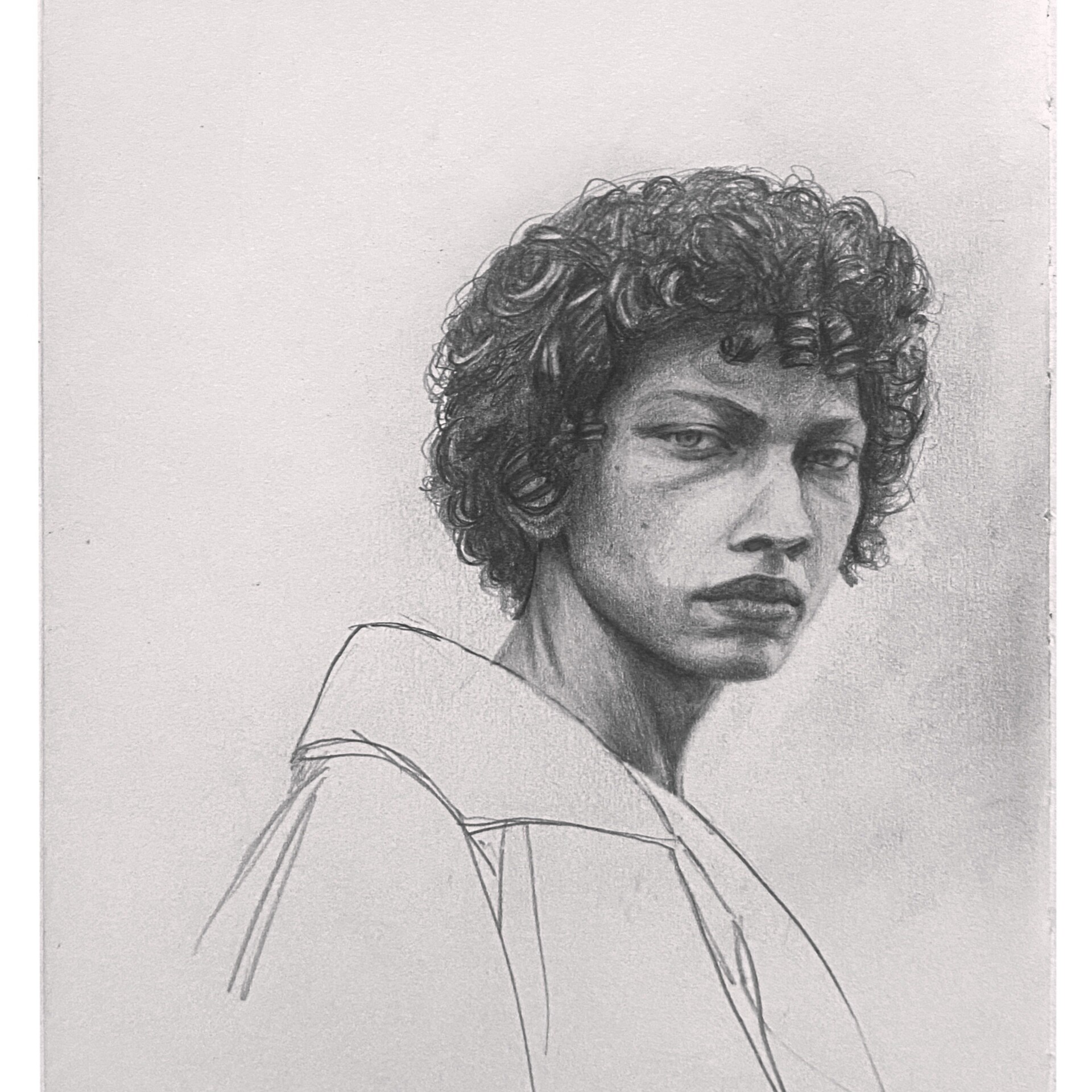 ArtStation - Portrait from reference, graphite on paper