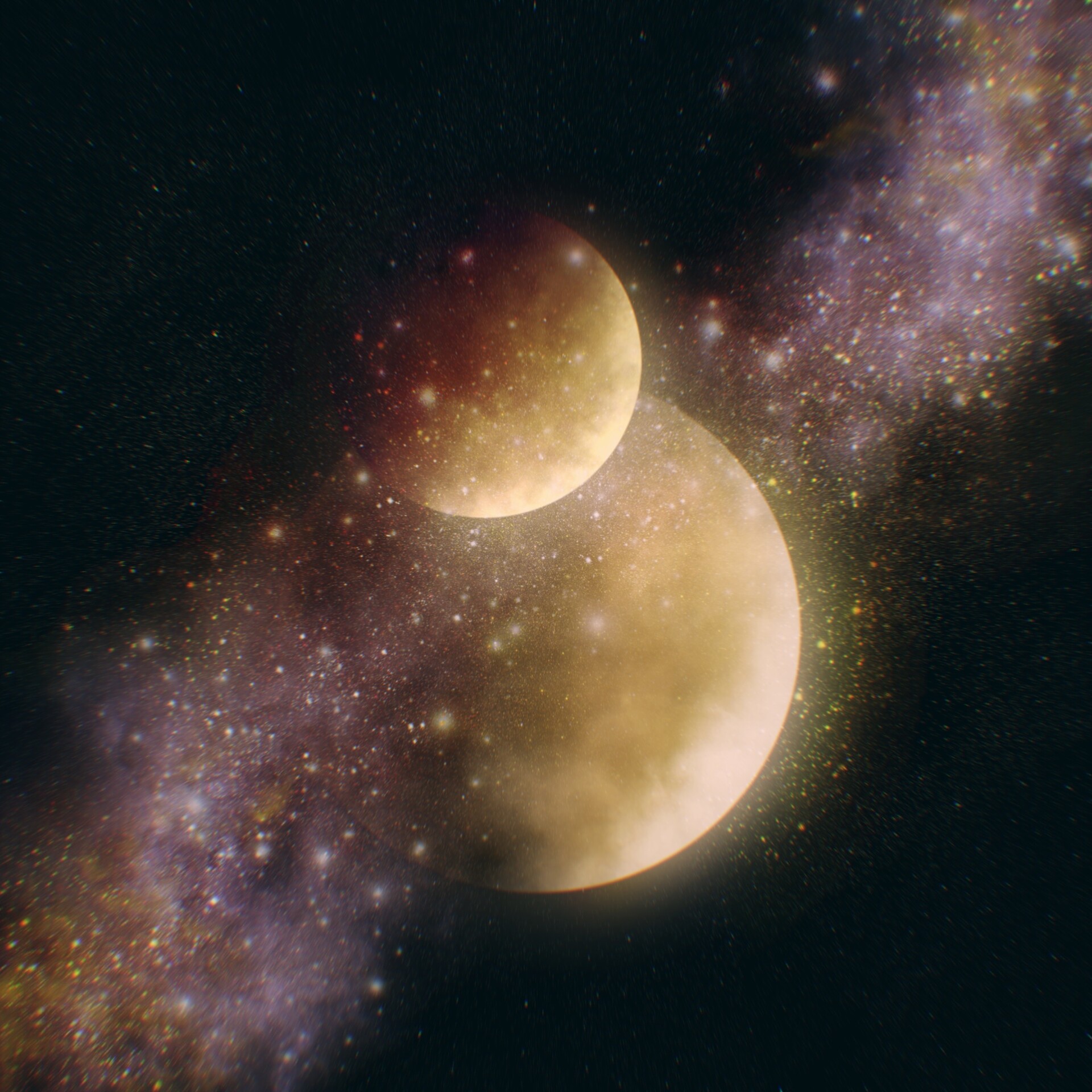 ArtStation - Twin golden planets