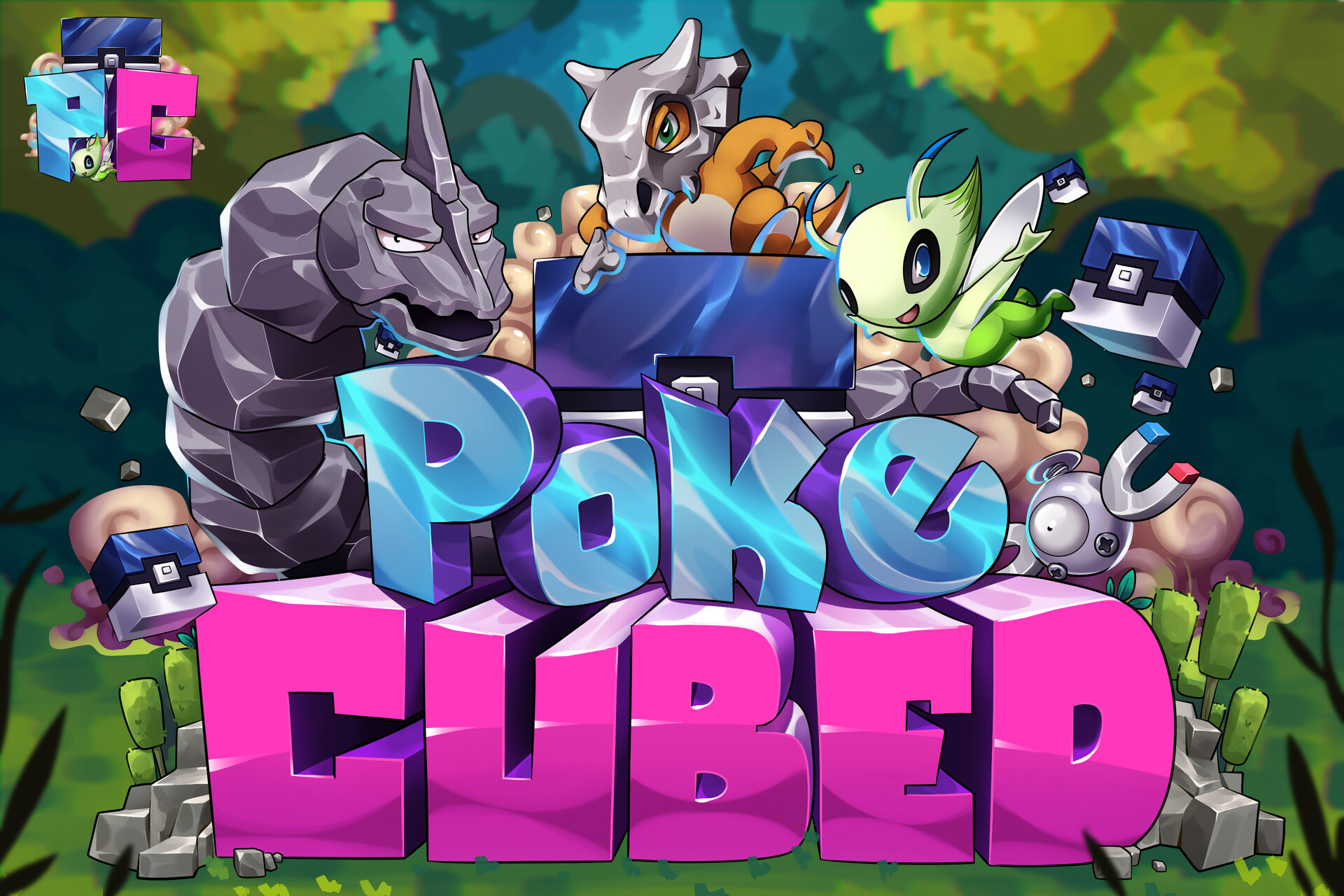 ArtStation - Minecraft Server Logo PokeCubed