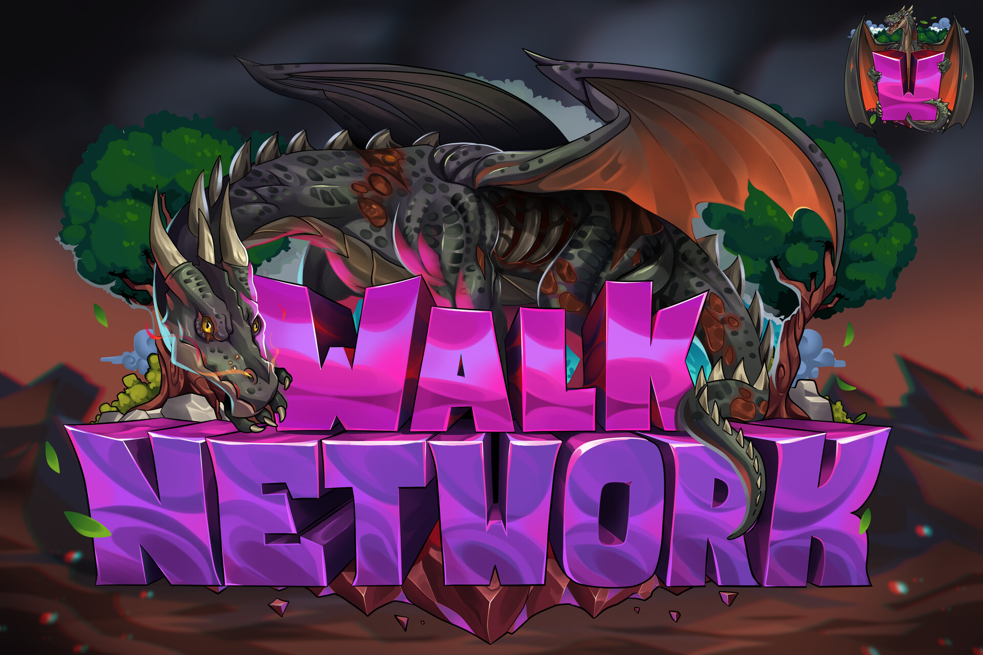 ArtStation - Minecraft Server Logo WalkNetwork