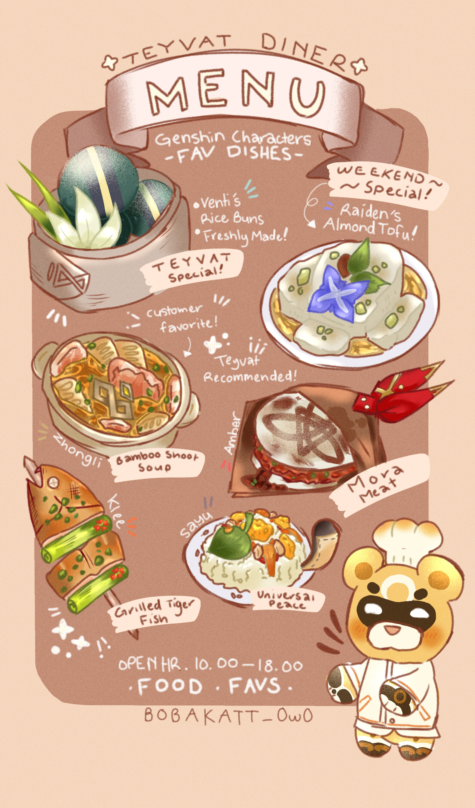 ArtStation - FANART - Teyvat Diner Menu