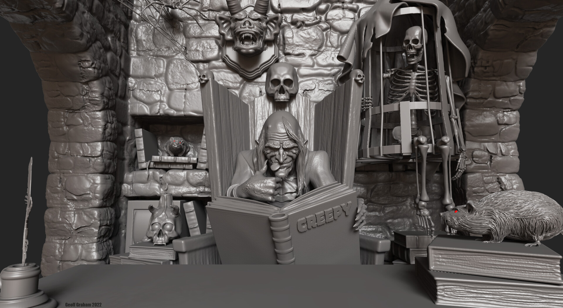 Geoff Graham - Uncle Creepy - Diorama - Part 1 (Sculpt)