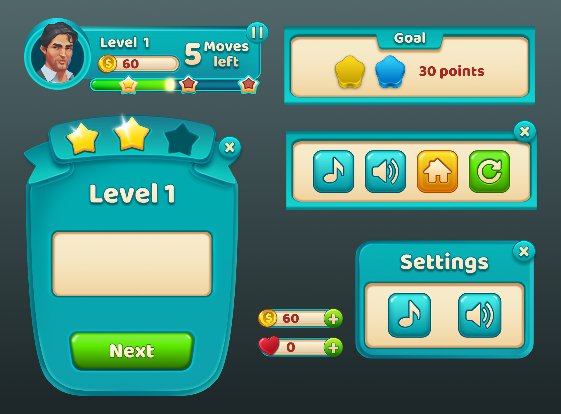 ArtStation - UI for Match 3 game