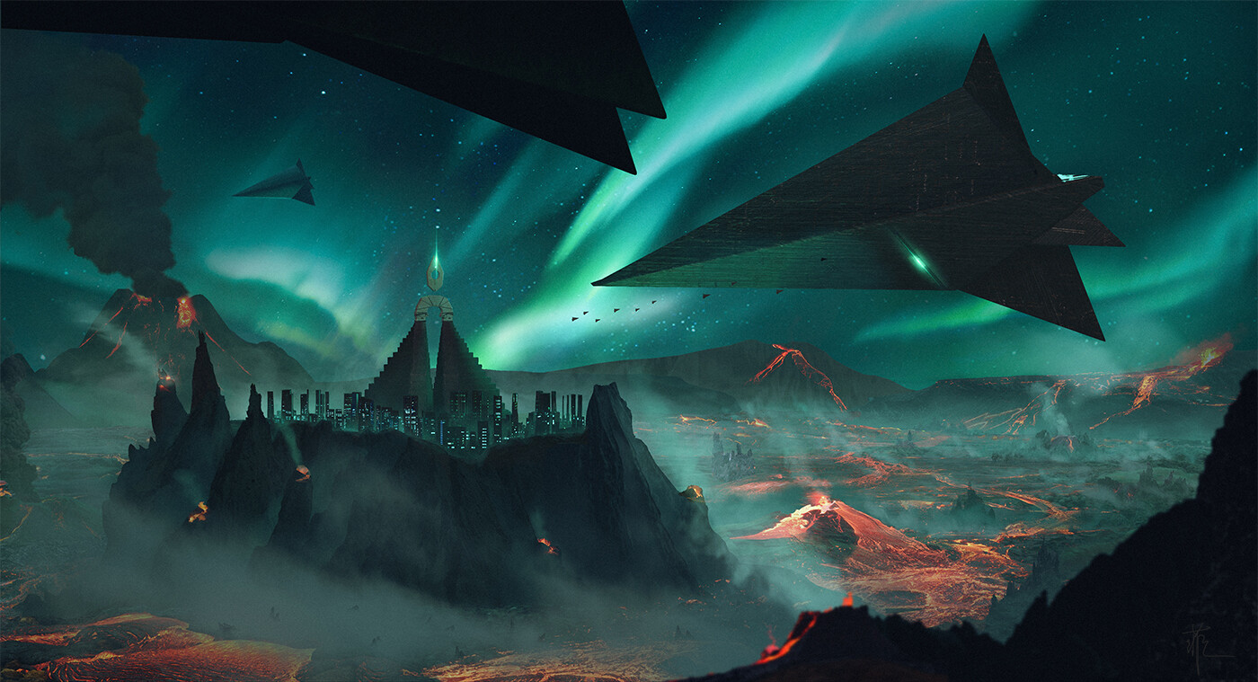 ArtStation - Volcano in Alien Planet