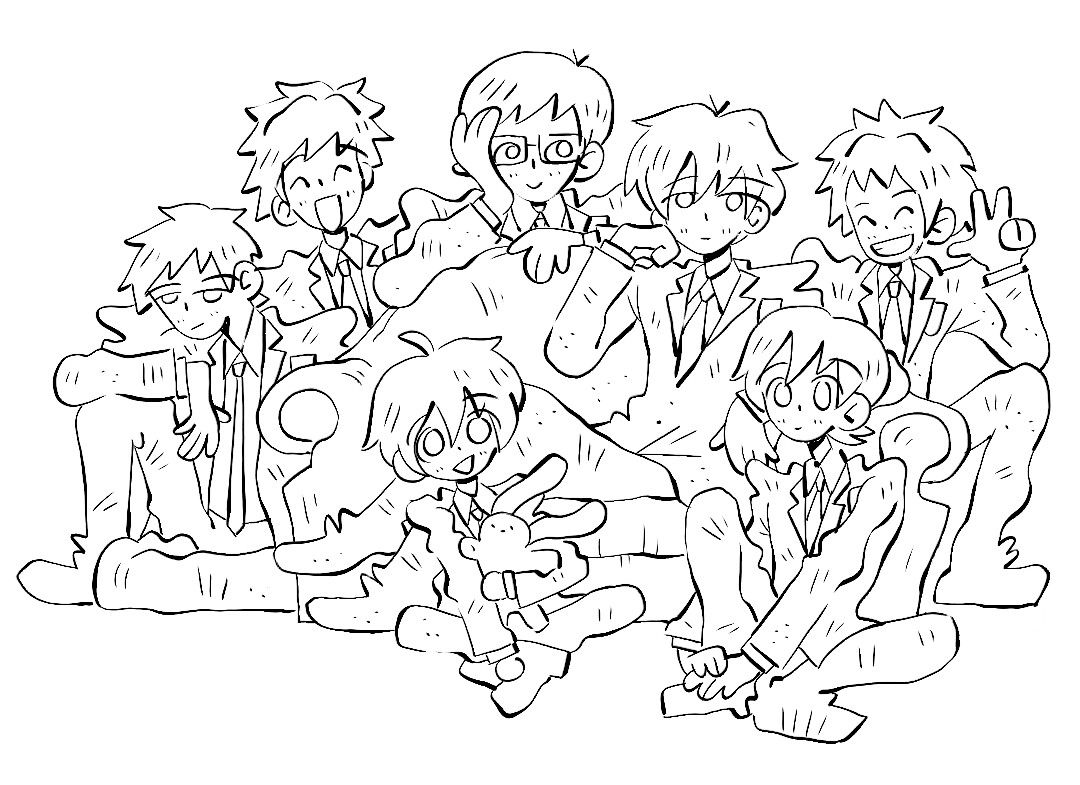 ouran highschool host club coloring pages