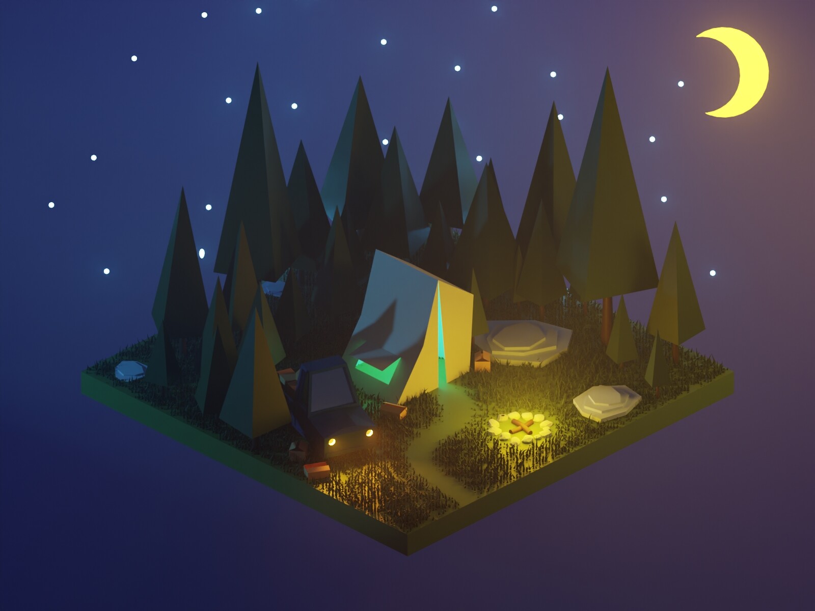 ArtStation - Night Forrest