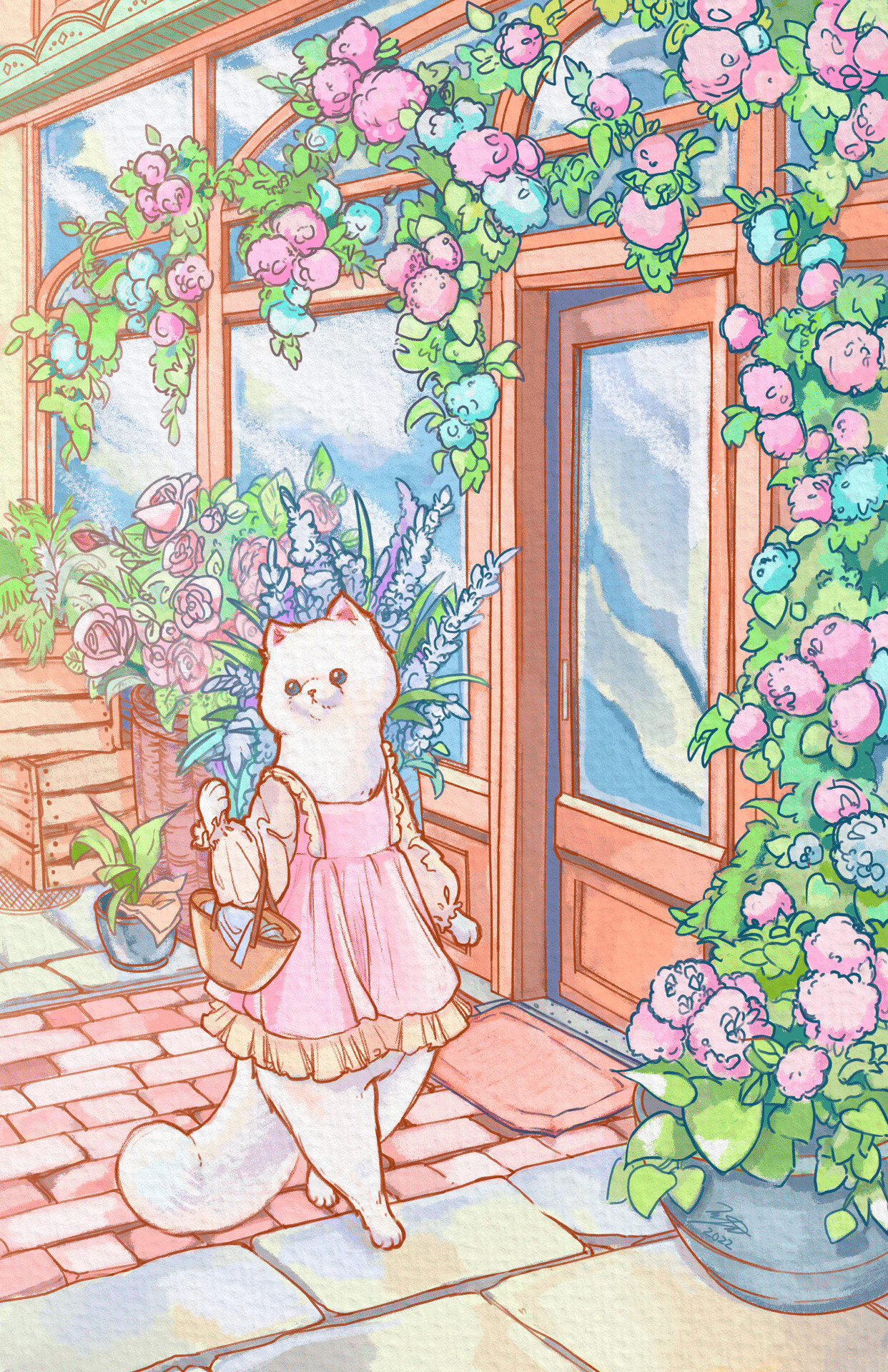 ArtStation - Cottagecore Cat Practice