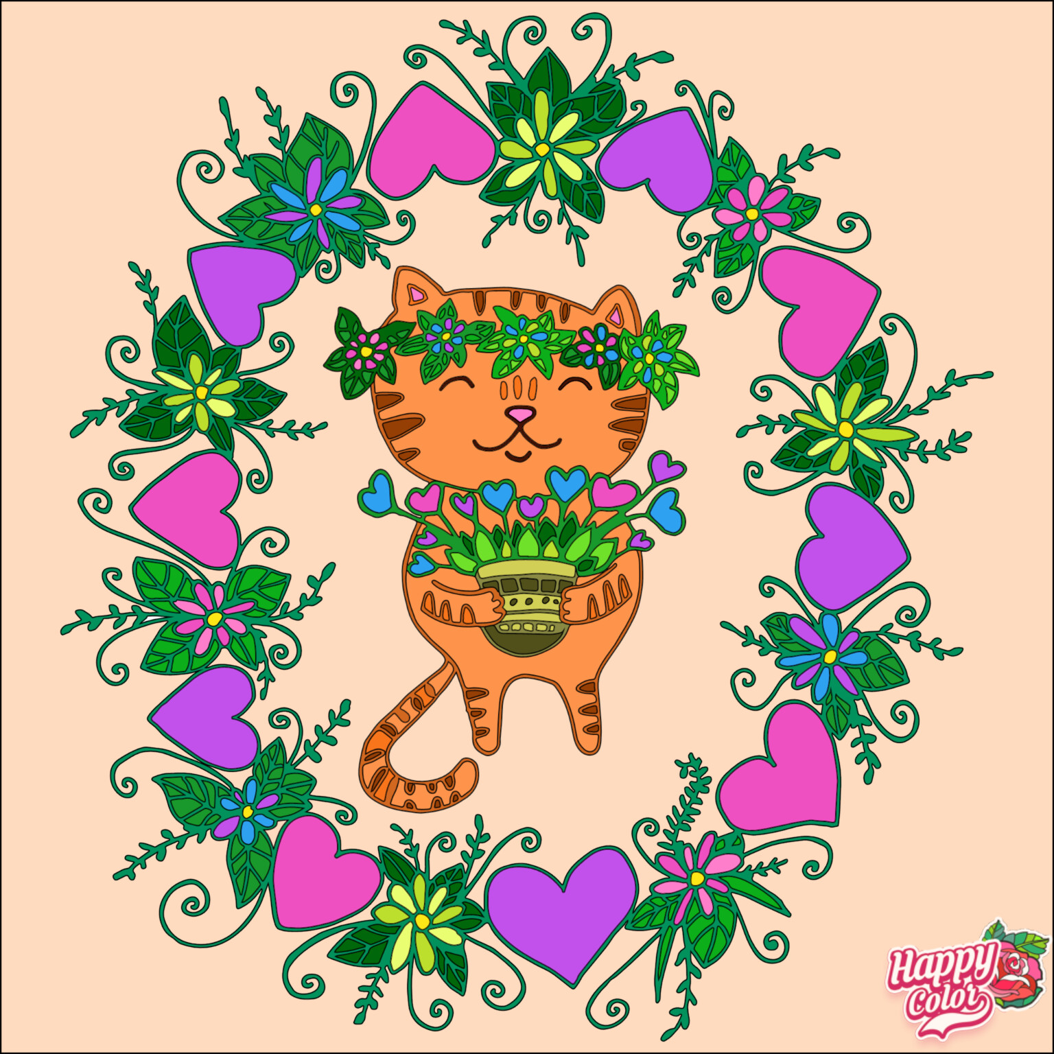 ArtStation - Cat Heart Flower Sweet 🏵️