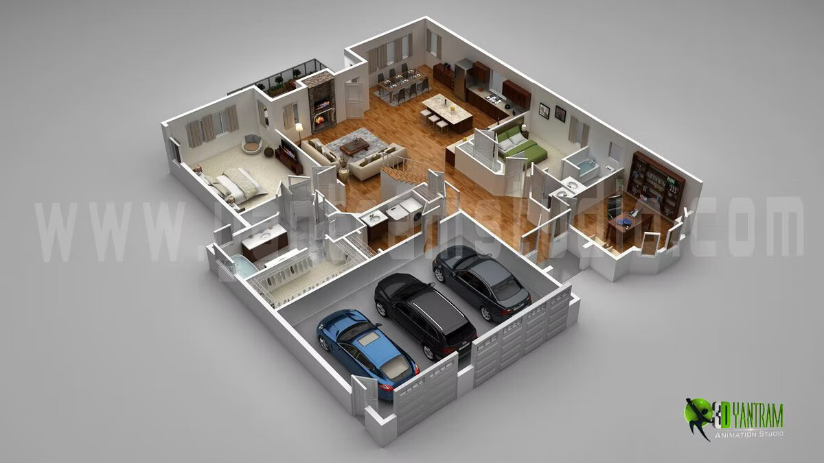 Yantram Architectural Design Studio - 3D Floor Plan Design of Modern ...