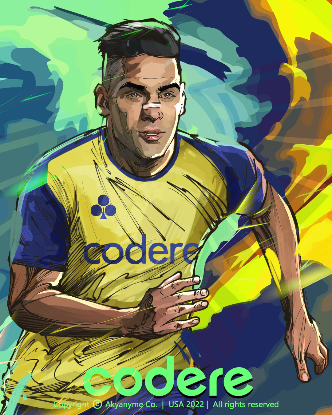 ArtStation - Radamel Falcao al America x Codere ilustracion
