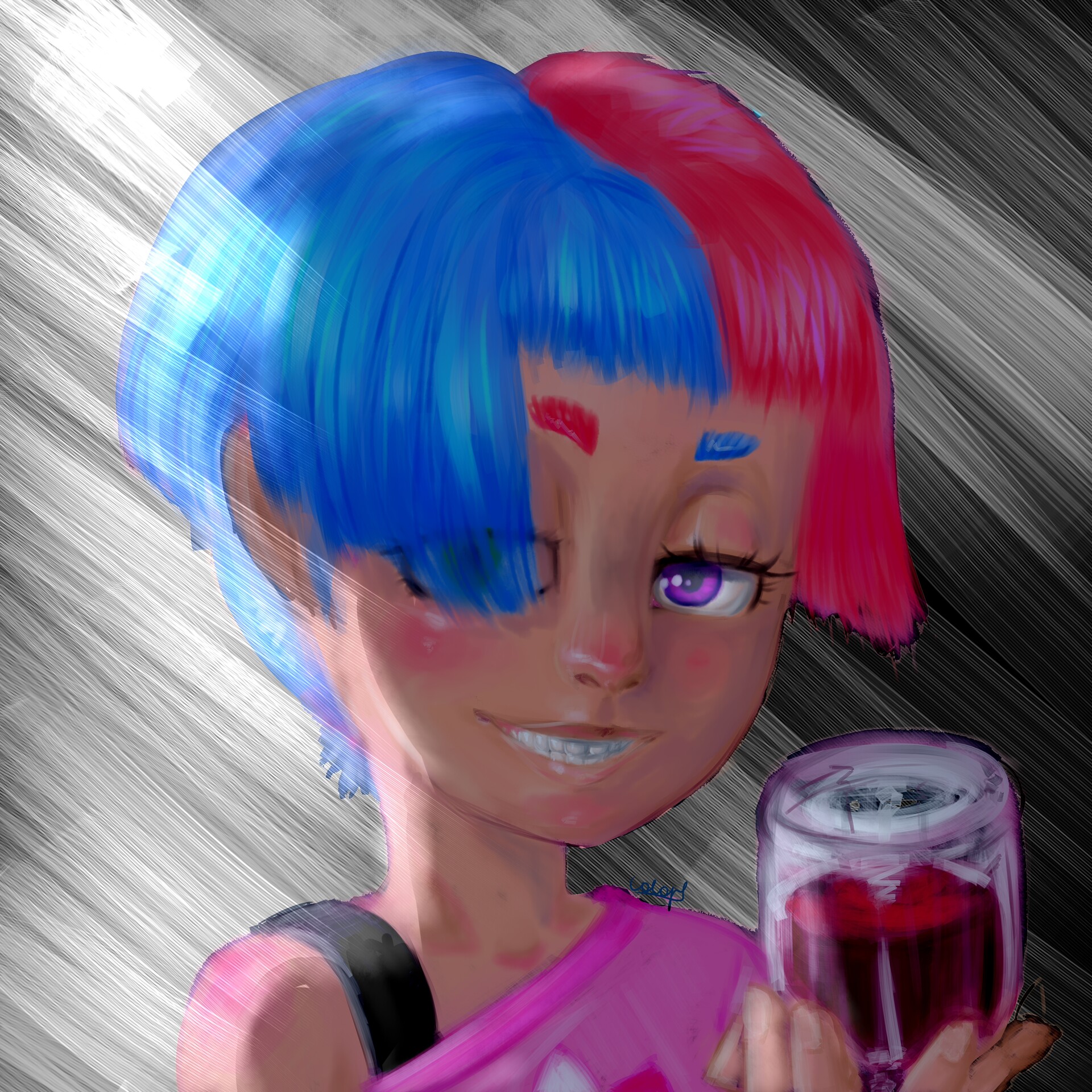 Yan Pink - Tina with the glass of wine