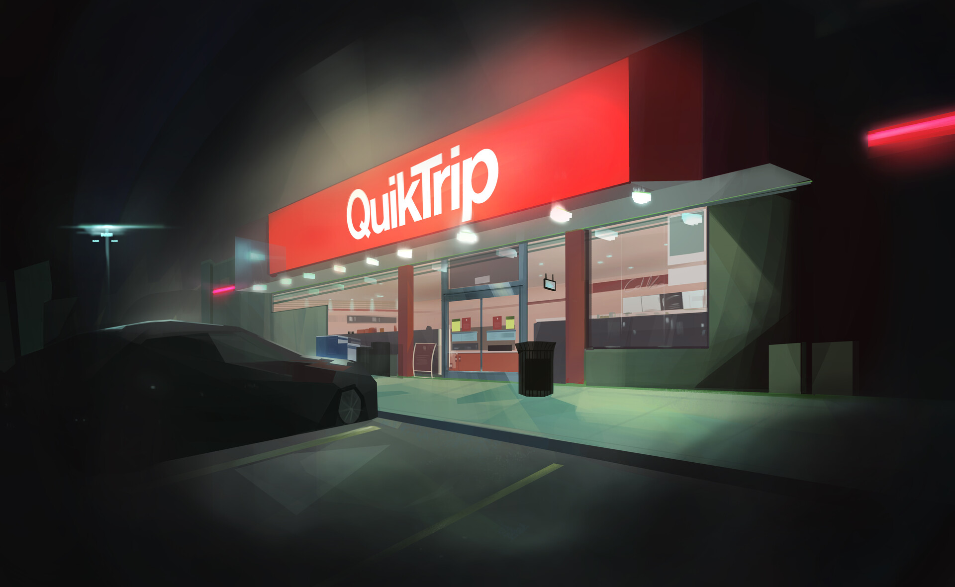 ArtStation - Class Assignment (Building at Night)