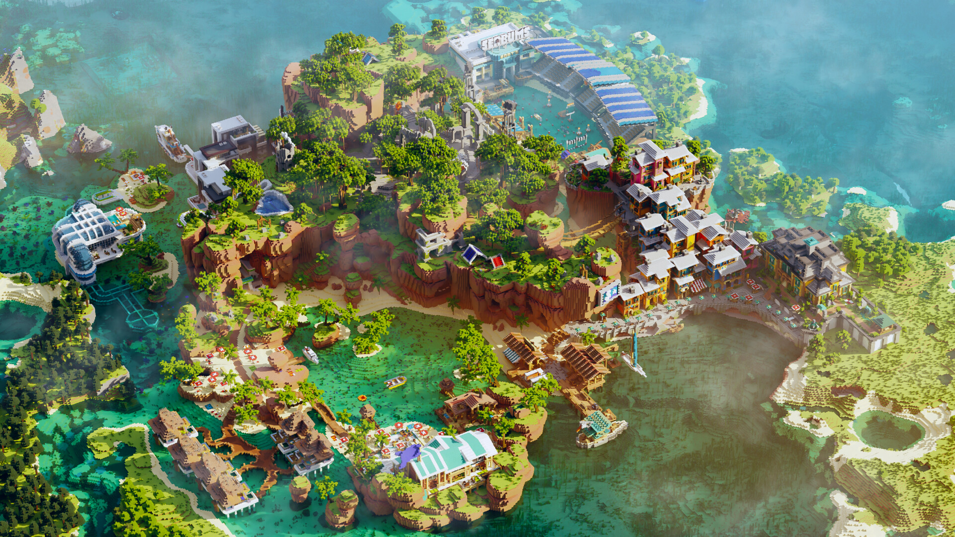 Colombino - "Seabums" Tropical Resort | Minecraft Map Environment Design