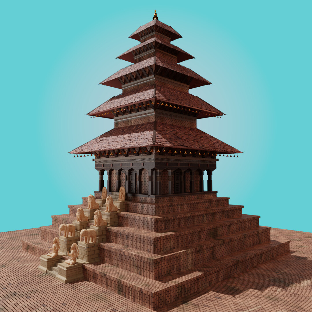 ArtStation - Bhaktapur Durbar Square LowPoly