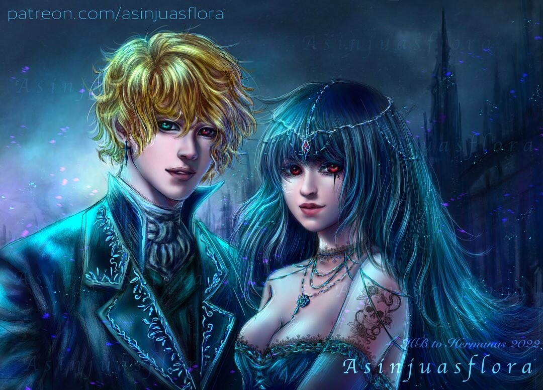 ArtStation - Original gothic royal aesthetic couple (OCs) as a bday gift