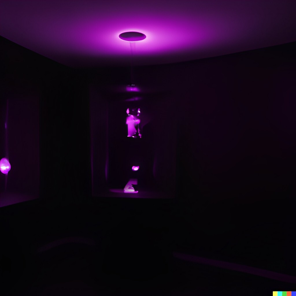 Engel River - Dark Room With Purple Lights Made by AI