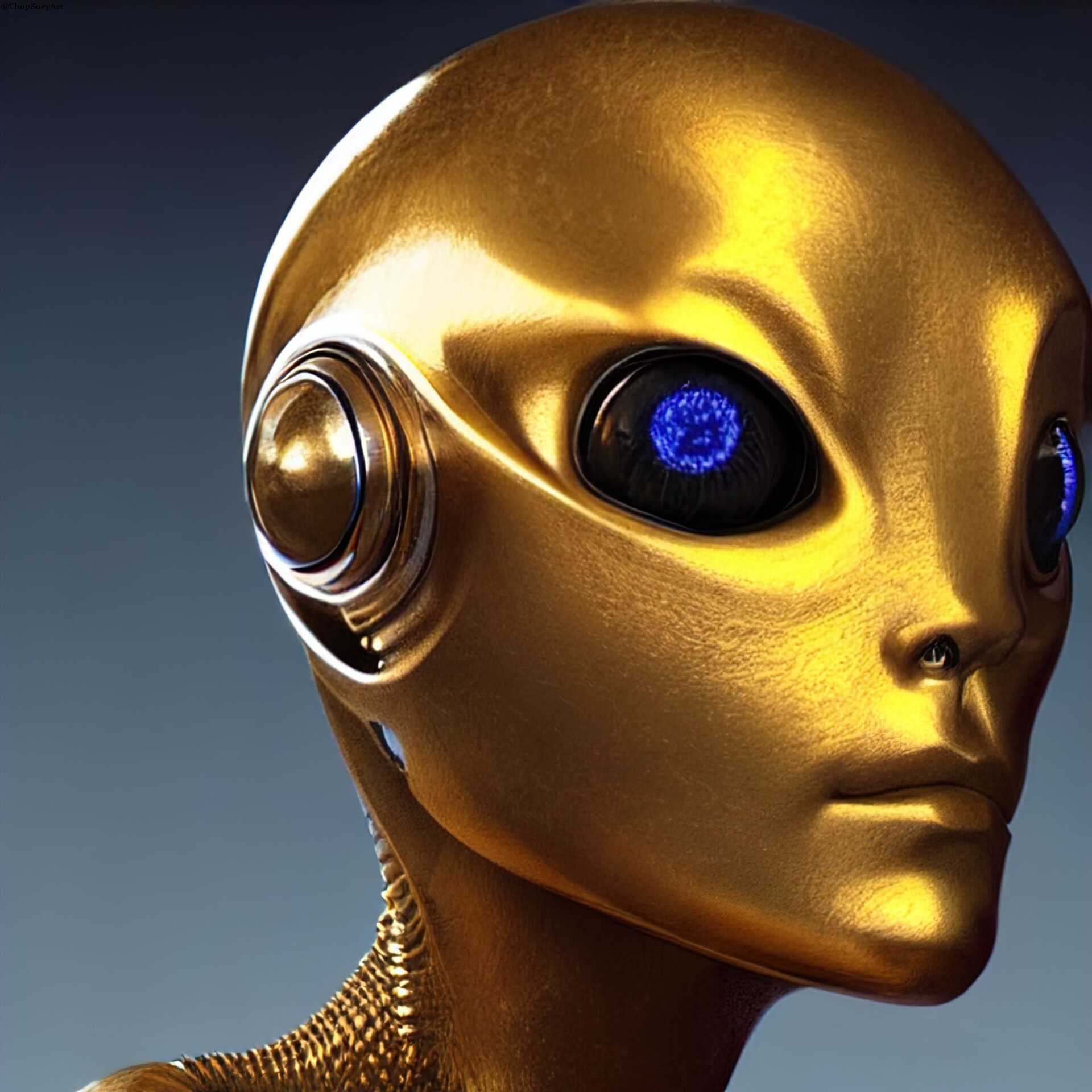 ChopSueyArt - Portrait of Golden Robots