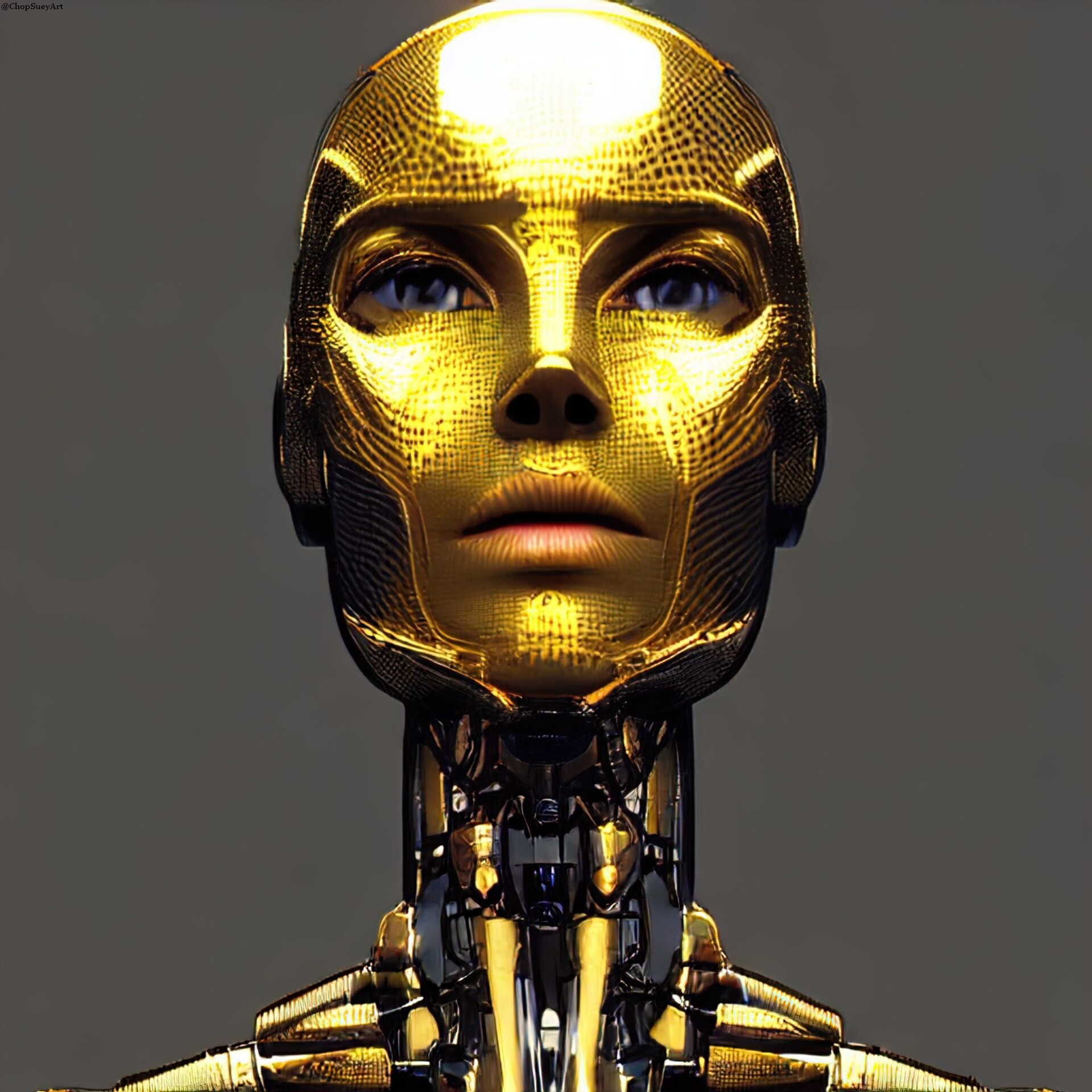 ChopSueyArt - Portrait of Golden Robots