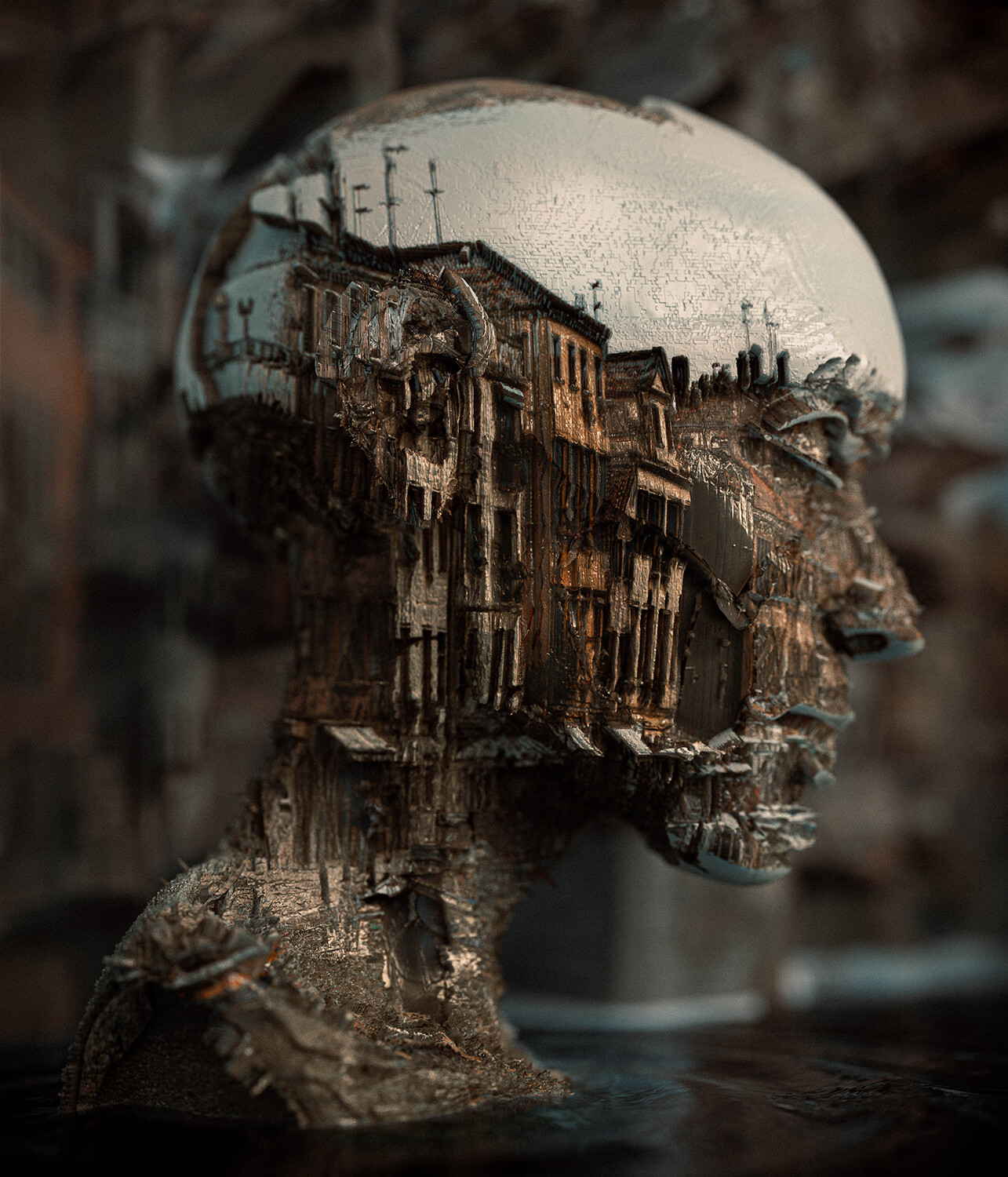 ArtStation - Drowned City | Postcards Series