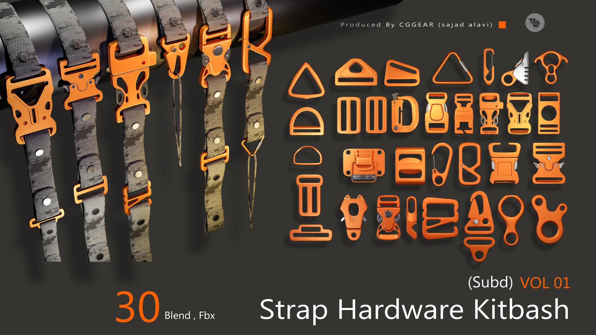 ArtStation - Strap Hardware Kitbash (subd) VOl 1