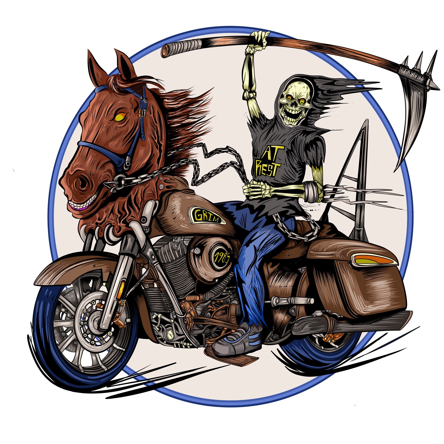 ArtStation - grim reaper horse head