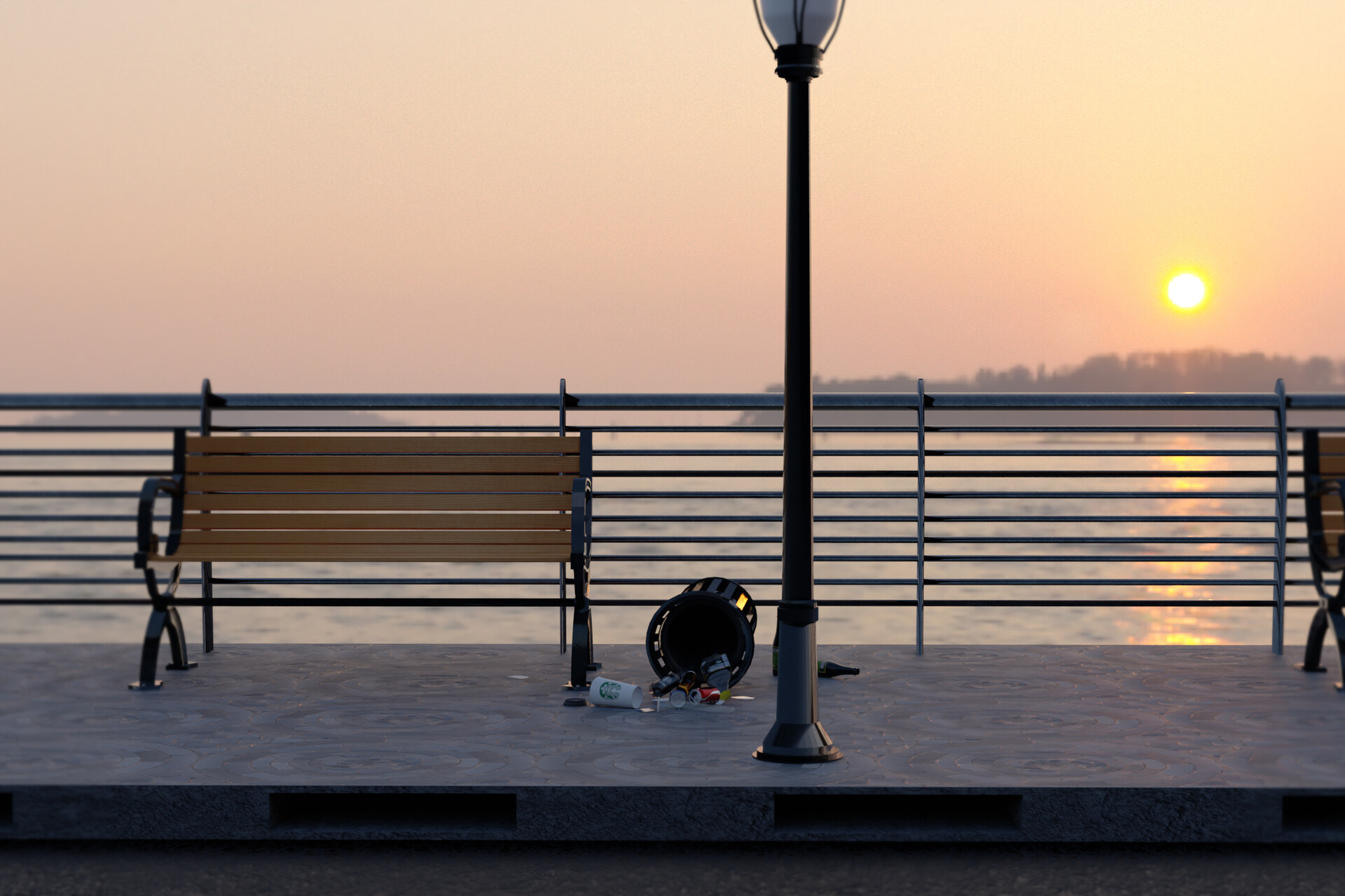 ArtStation - Riverside walkway