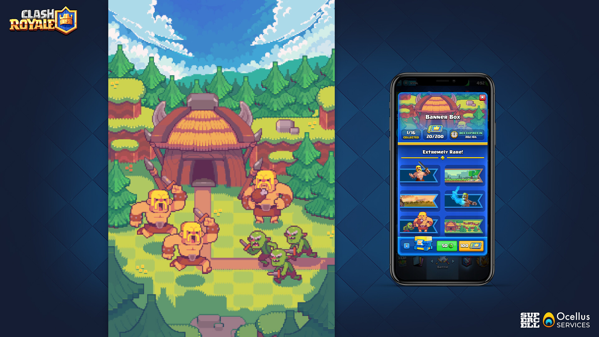 Ocellus - SERVICES - Clash Royale - Season 38: 8-Bits Barbarian UI kit