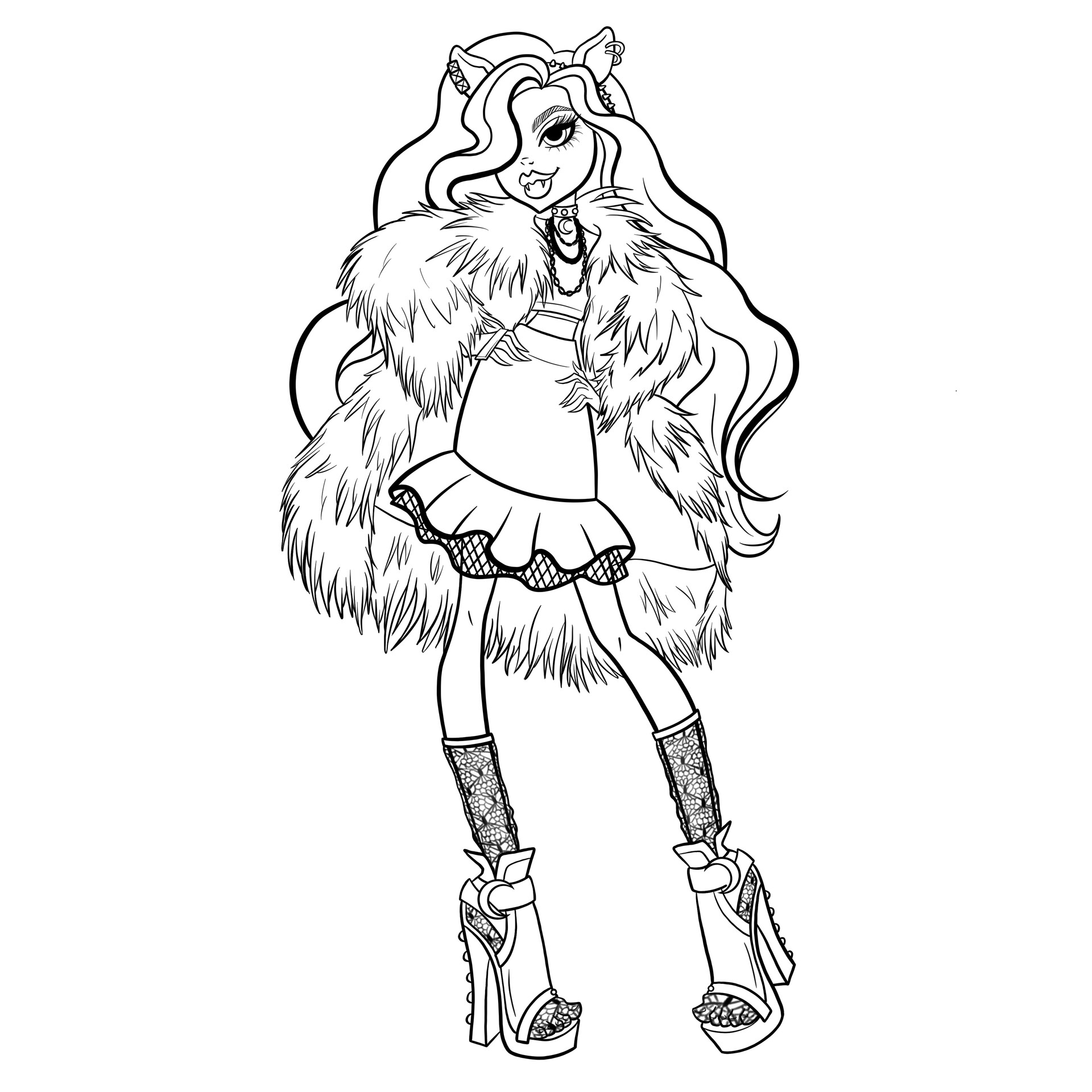monster high coloring pages clawdeen wolf scaris
