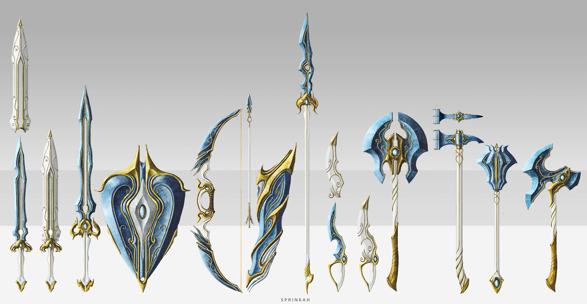 ArtStation - Aldmer Magic Crystal Weapons.