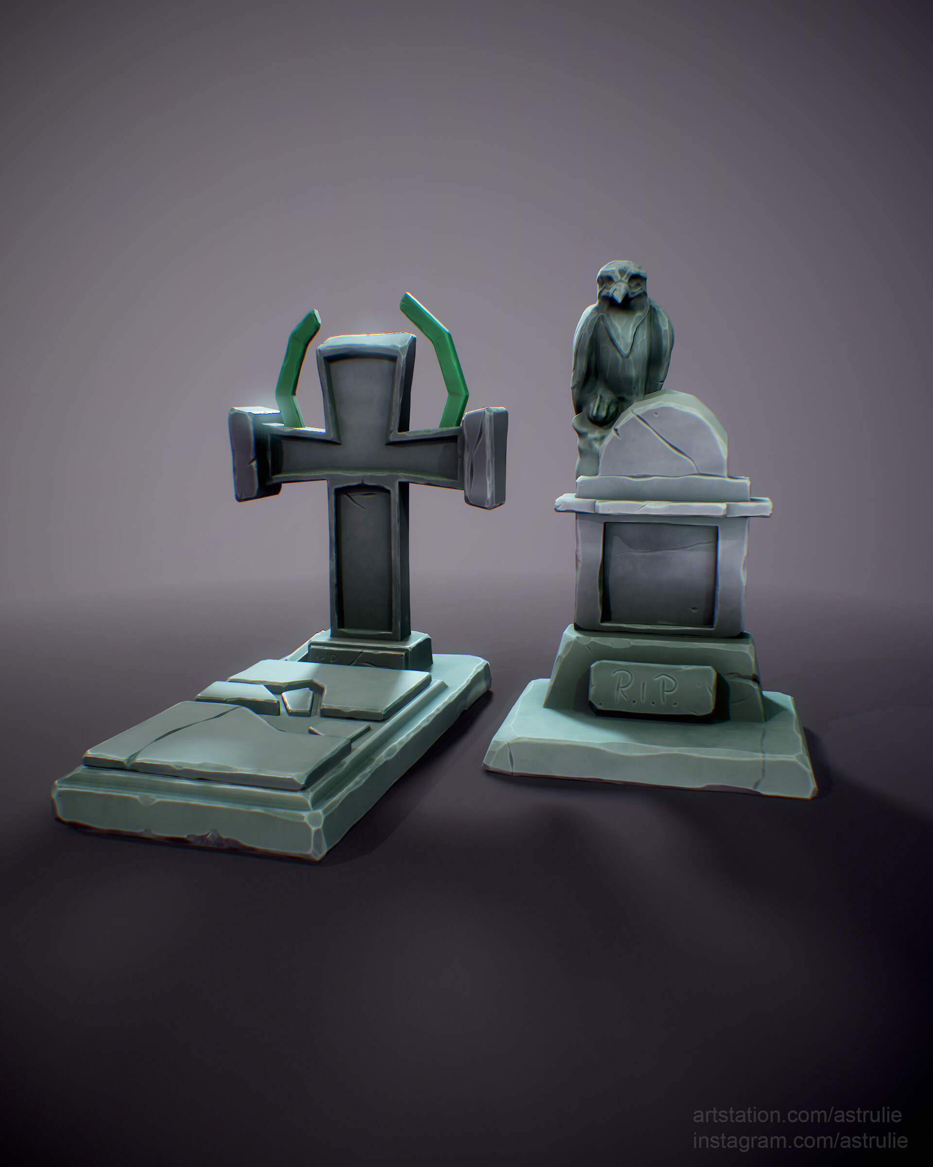 ArtStation - Stylized graves