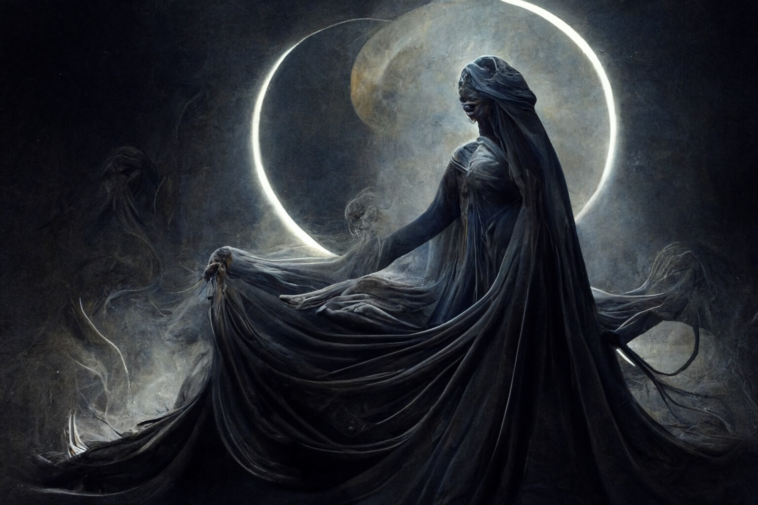 ArtStation - Goddess of shadow and moon (part2)