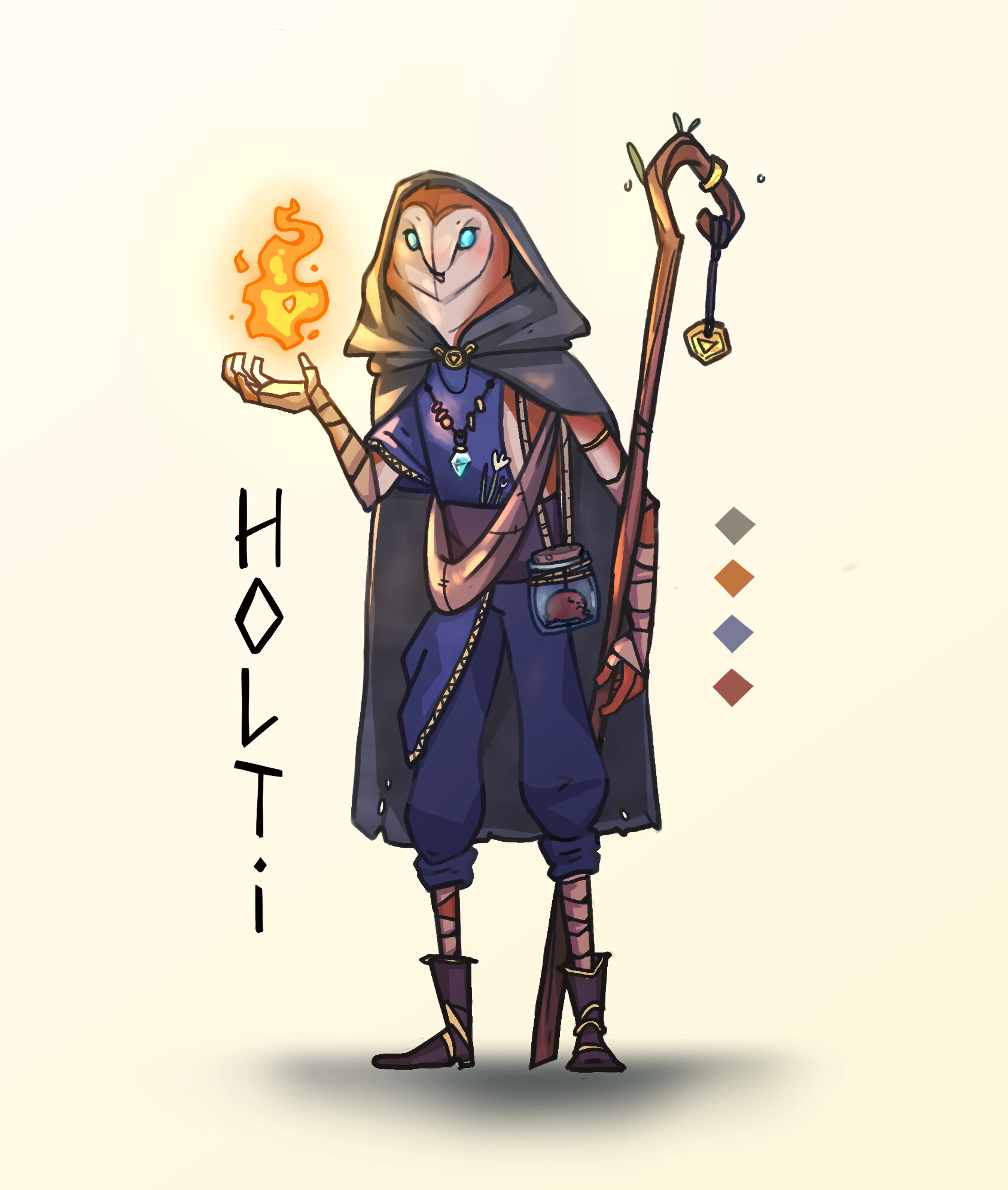 ArtStation - Holti - Clumsy owl boy