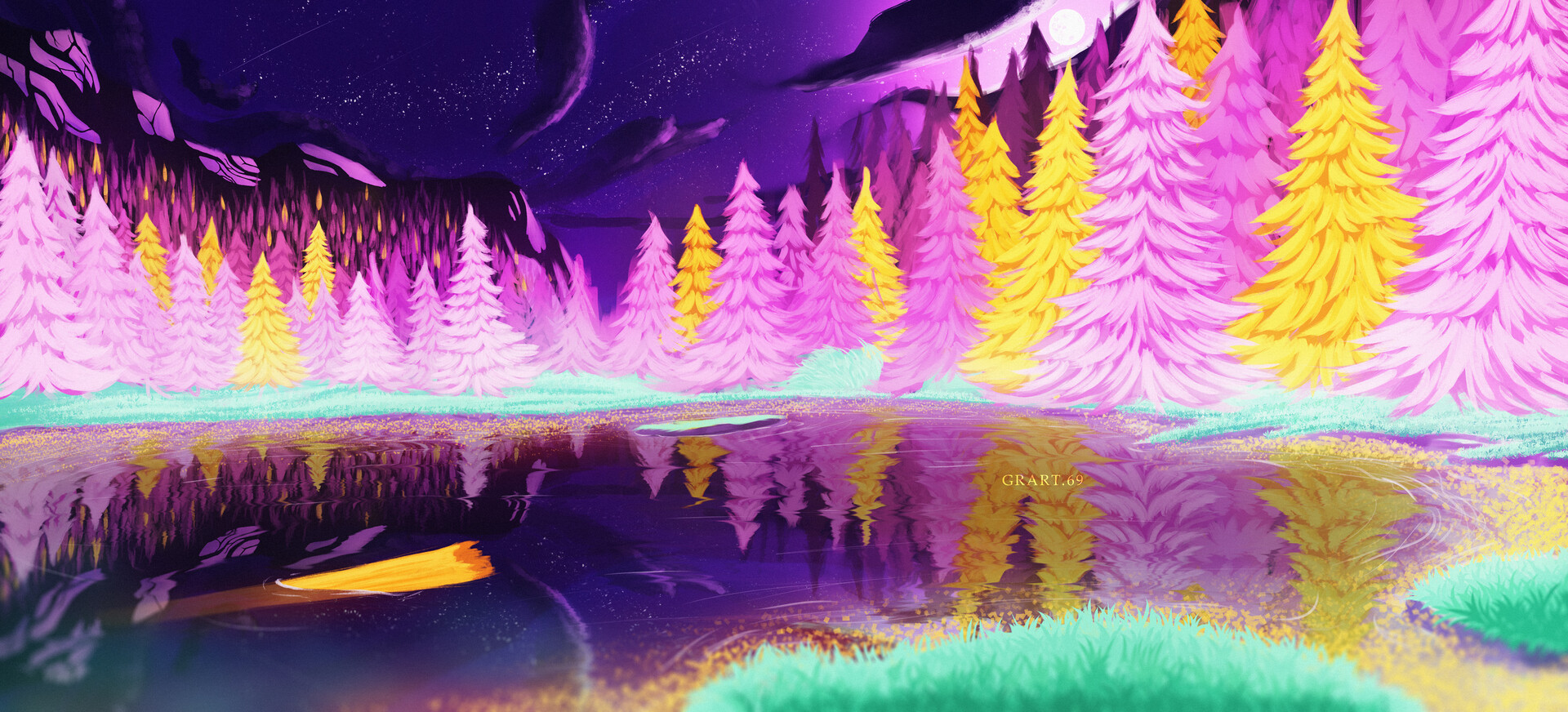 ArtStation - Pink forrest