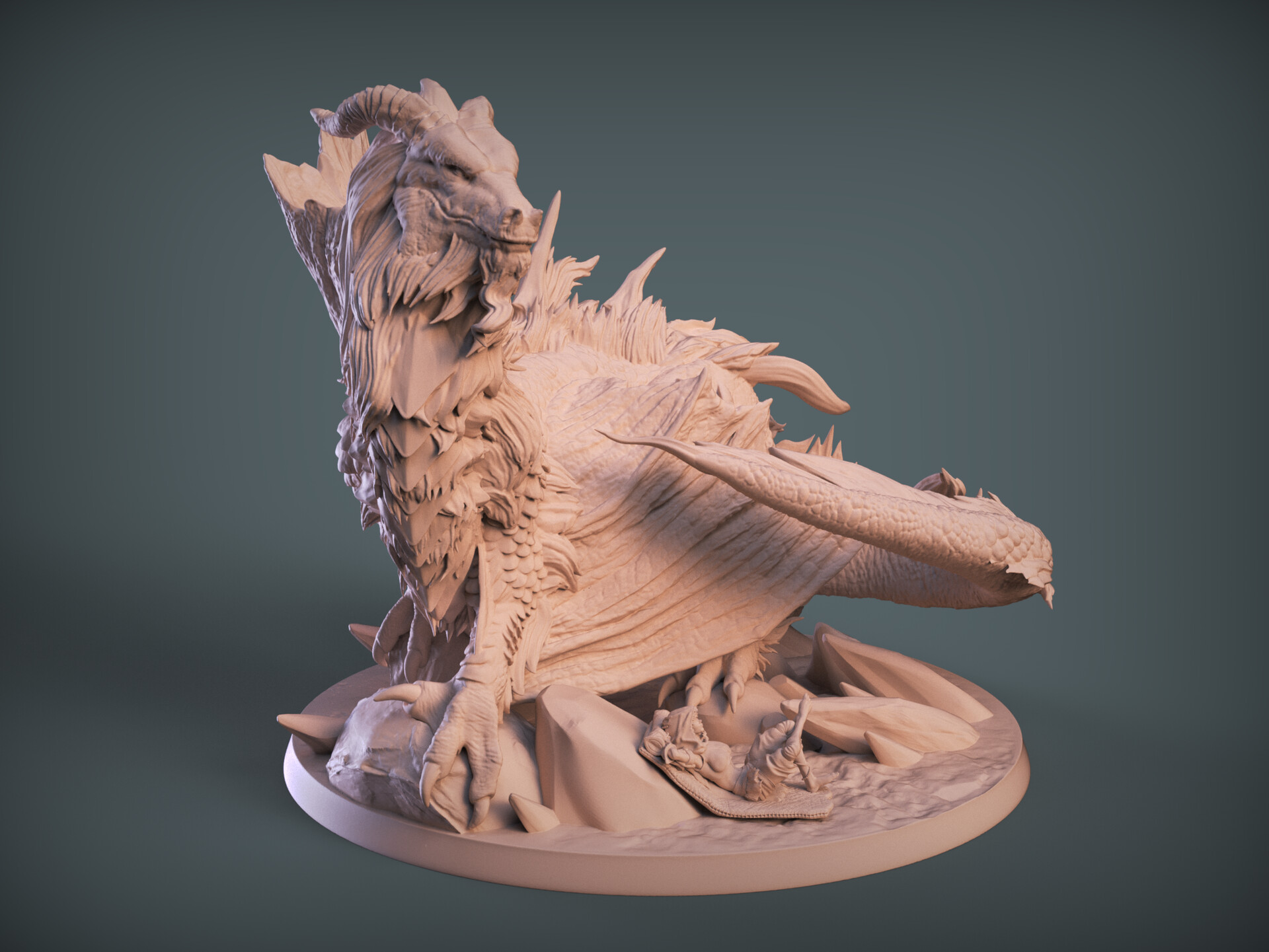 ArtStation - Old Dragon 2 Versions (With her Rider)