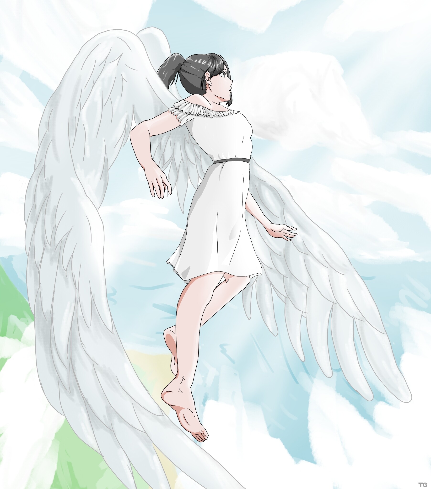 Artstation Girl With Angel Wings