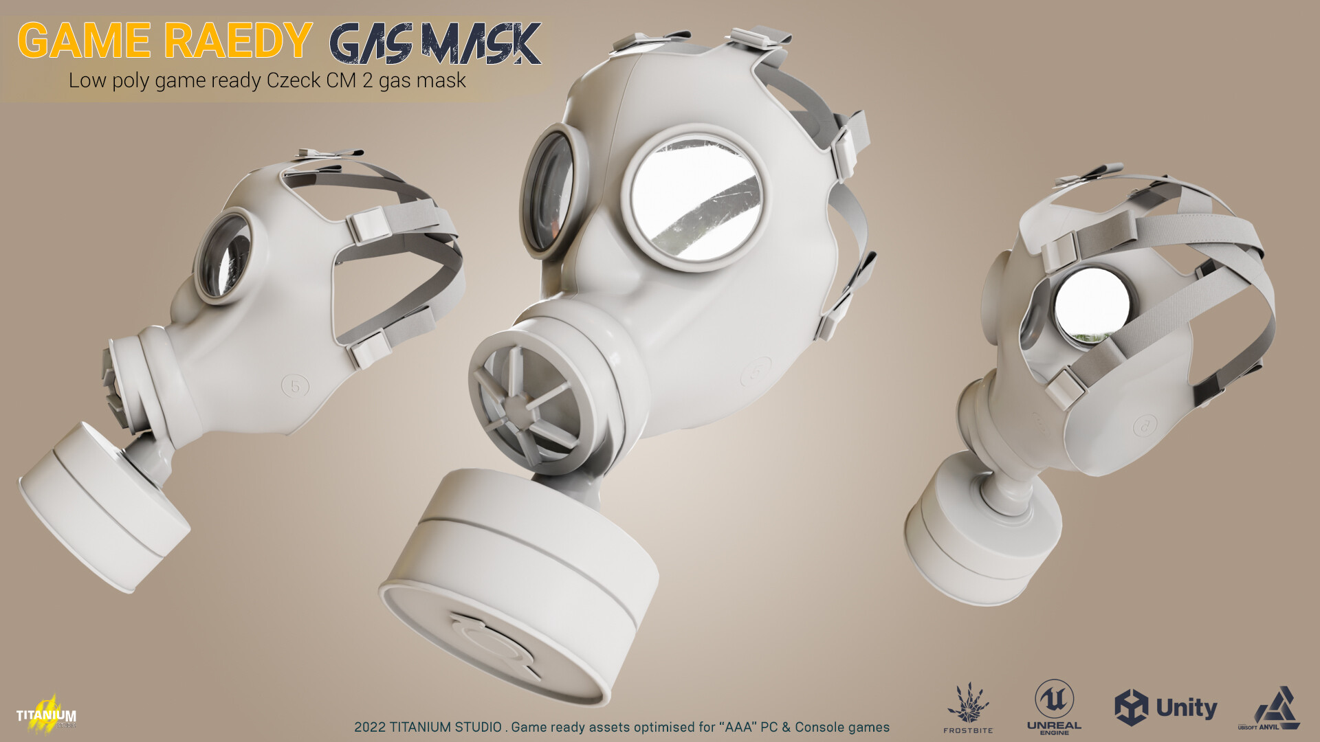 Titanium Studio | Navid Valizadeh - Czech CM3 Low Poly Gas mask