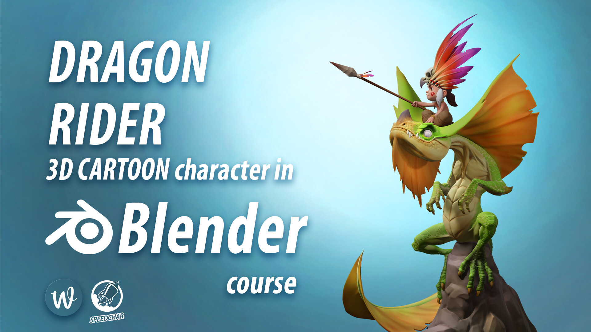 😃Nikolay Naydenov😃 - Dragon Rider 3D cartoon character in Blender creation course